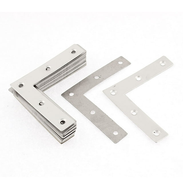 Unique Bargains 20pcs 80mm X 80mm Stainless Steel Flat Corner Brace