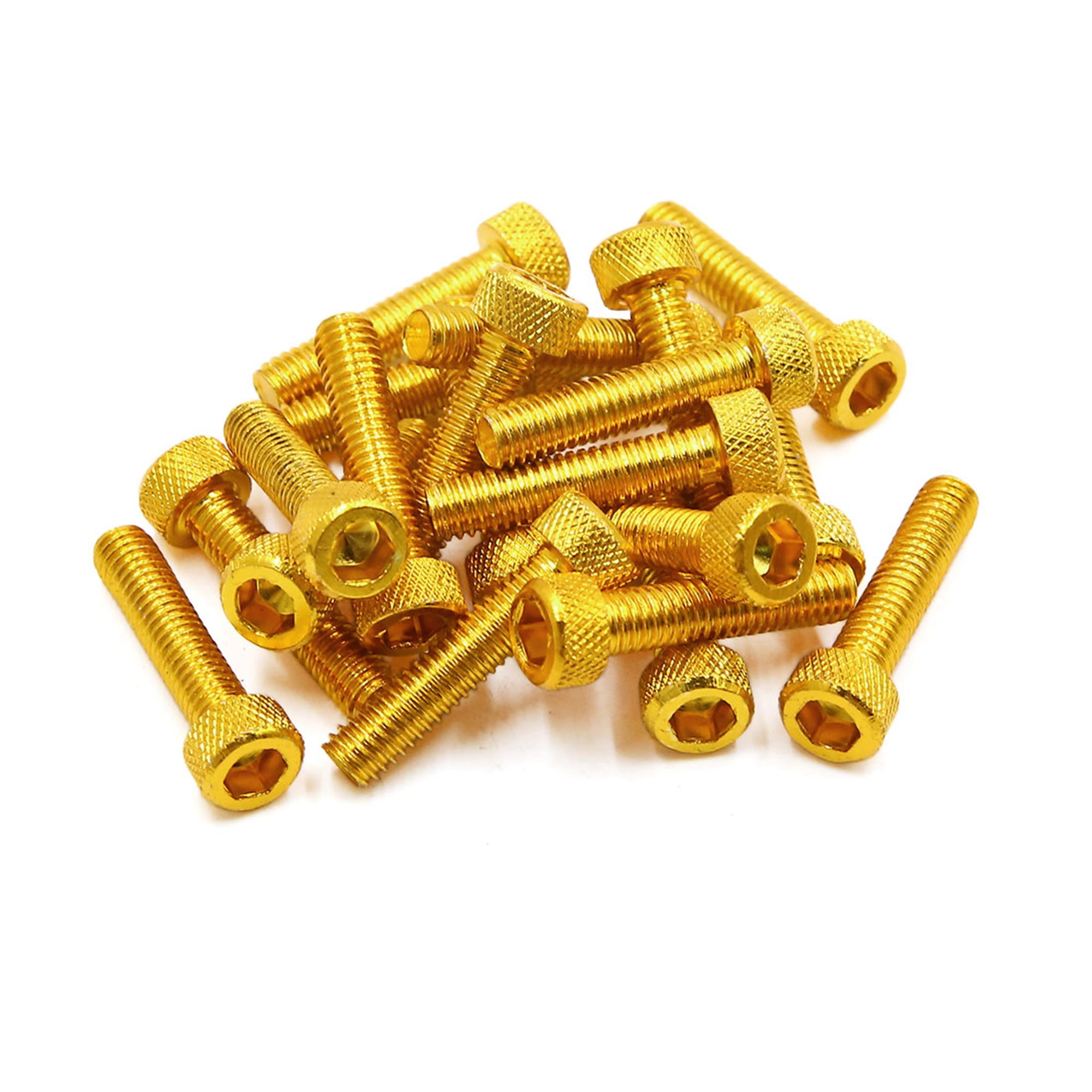 Unique Bargains 20pcs Gold Tone M6 x 30mm Motorcycle Car Hexagon Socket ...