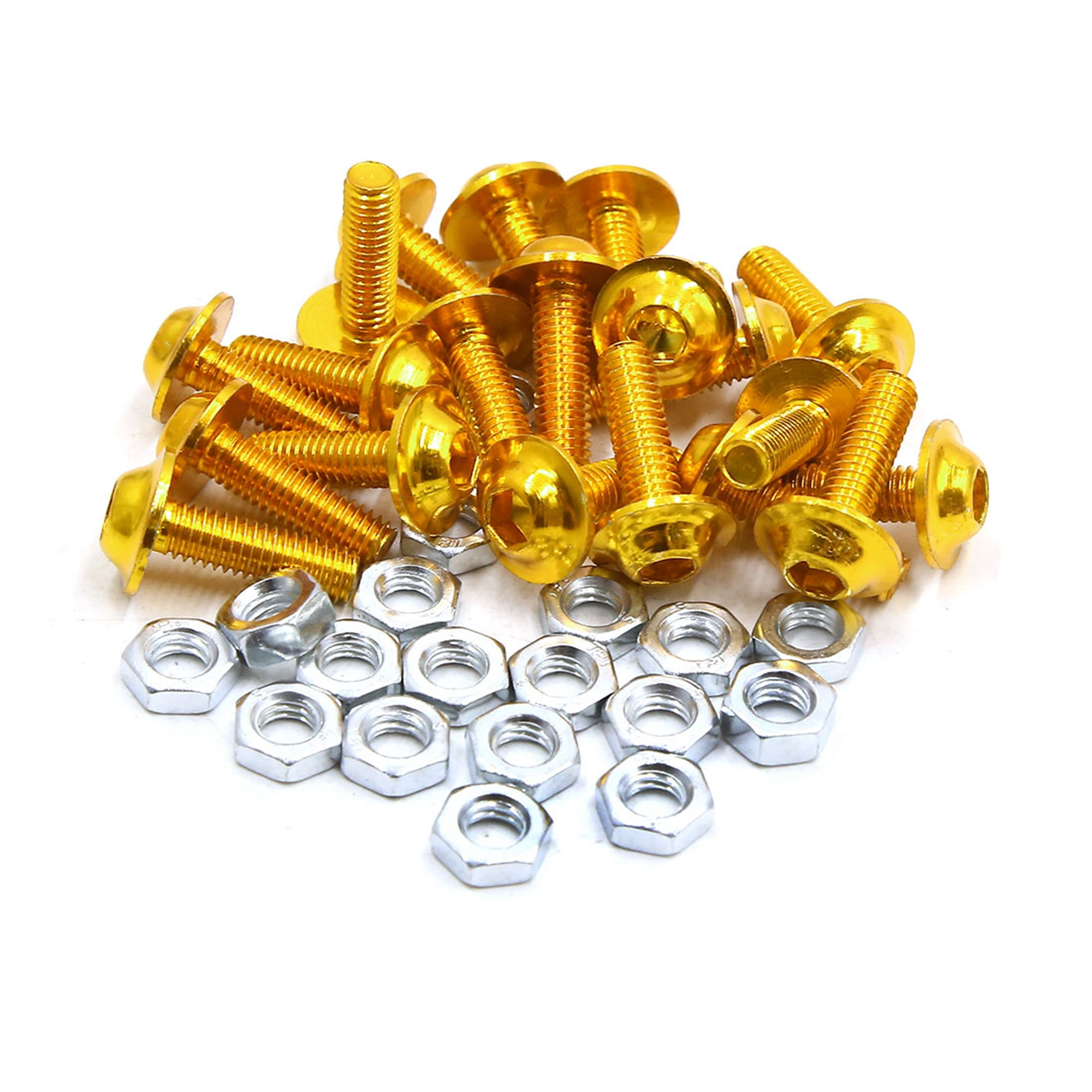Unique Bargains 20pcs M6 Gold Tone Aluminum Alloy Hex Socket Head ...