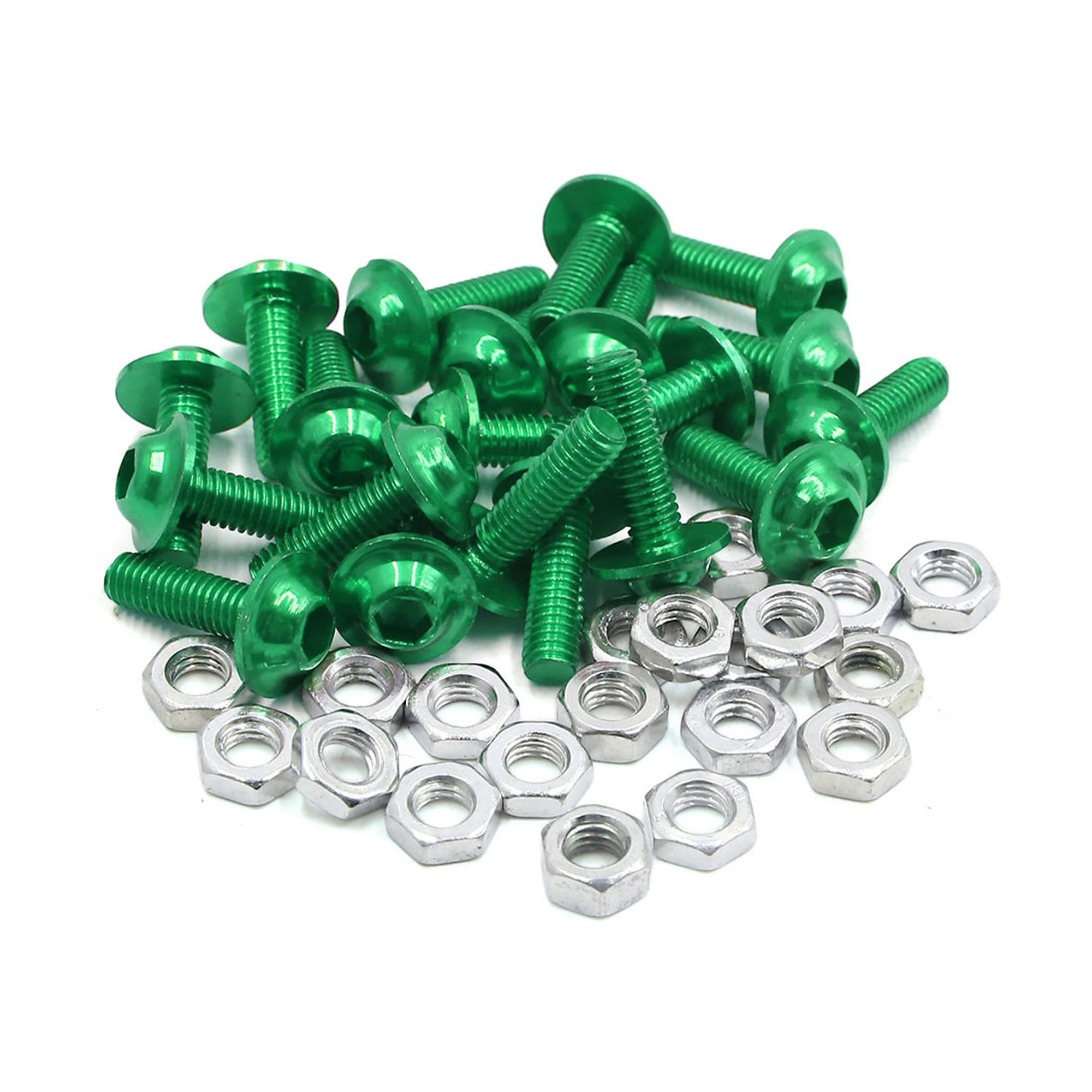 Unique Bargains 20pcs M6 Green Aluminum Alloy Hex Socket Head ...