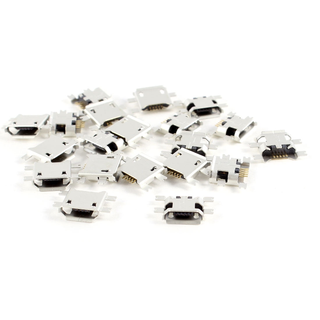 Unique Bargains 20pcs Micro USB B Female Port 180 Degree 5P Surface ...