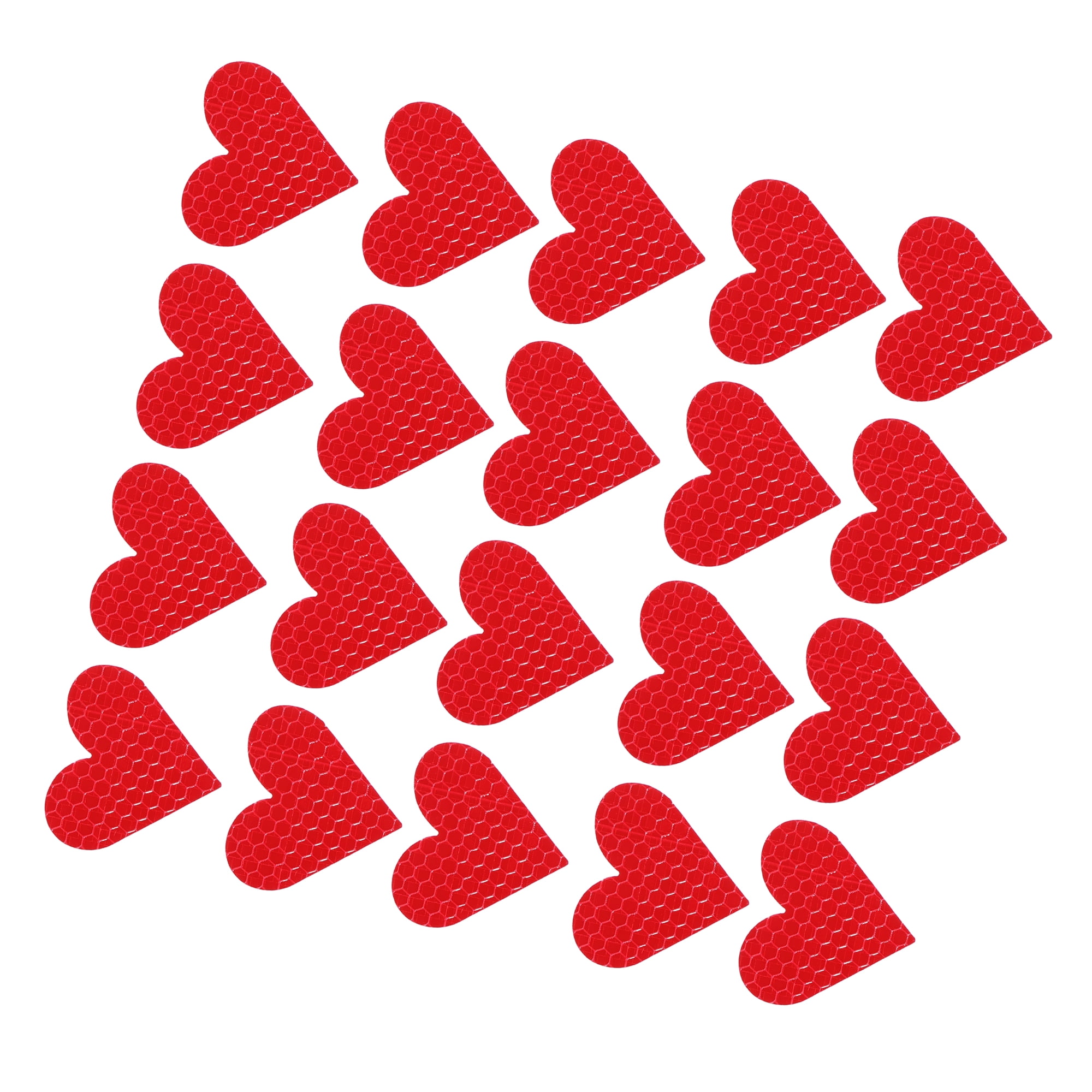 Unique Bargains 20pcs Reflective Stickers Heart Shape Safety Tape ...
