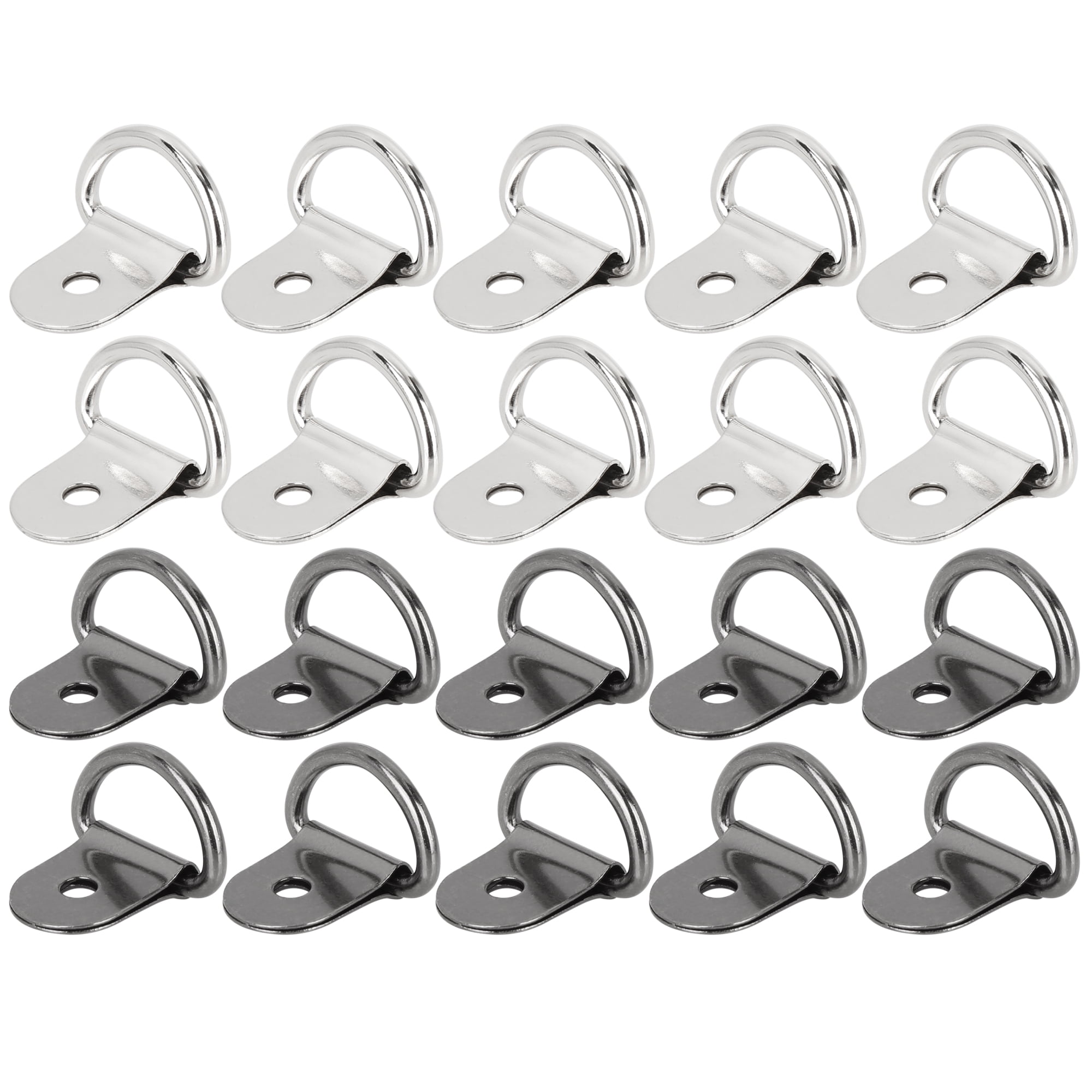 Unique Bargains 20pcs Silver Tone Titanium Tone D Shape Tie Down ...