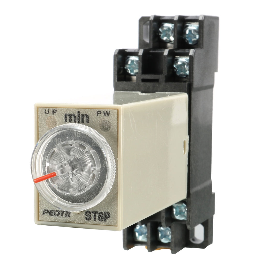 Unique Bargains 220V 30Min 0-30 Minute Delay Timer Time Relay H3Y-2 + 8 ...