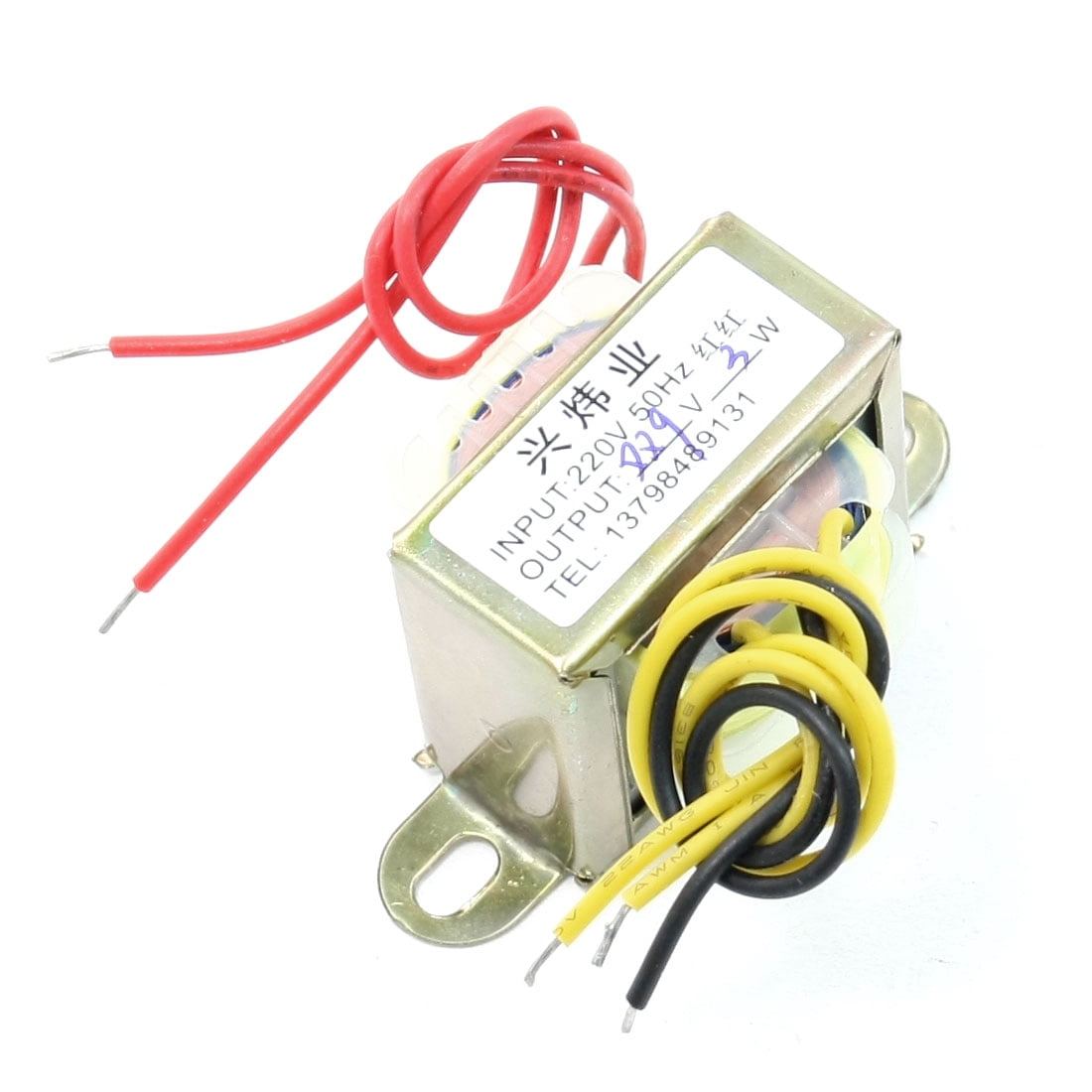 Unique Bargains 220V 50Hz Double Phase Core Power Transformer 9V 3W ...