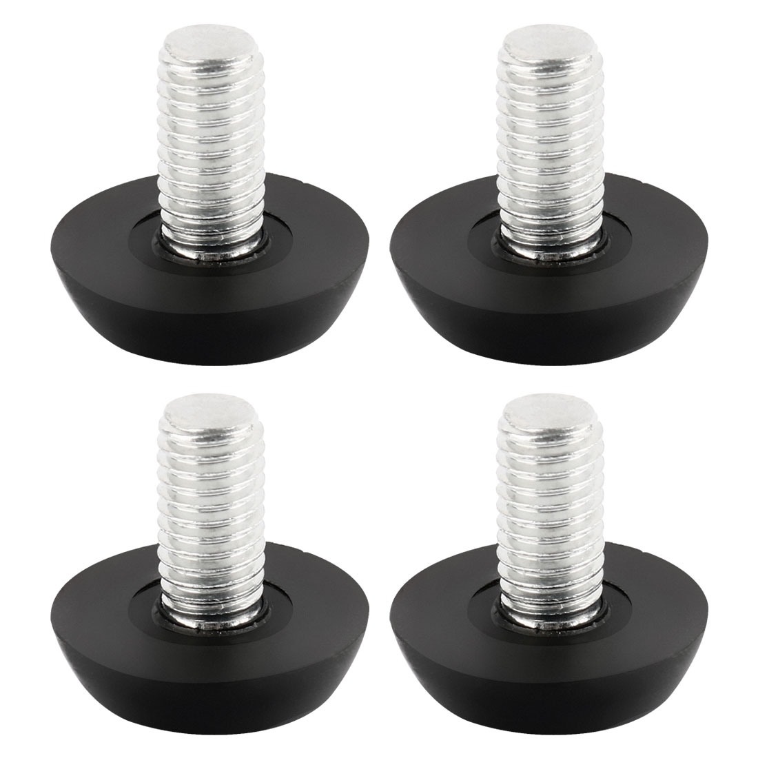 Unique Bargains 23mm Dia Base 8mm Thread Screw On Type Furniture Glide Leveling Foot Black 4Pcs ...