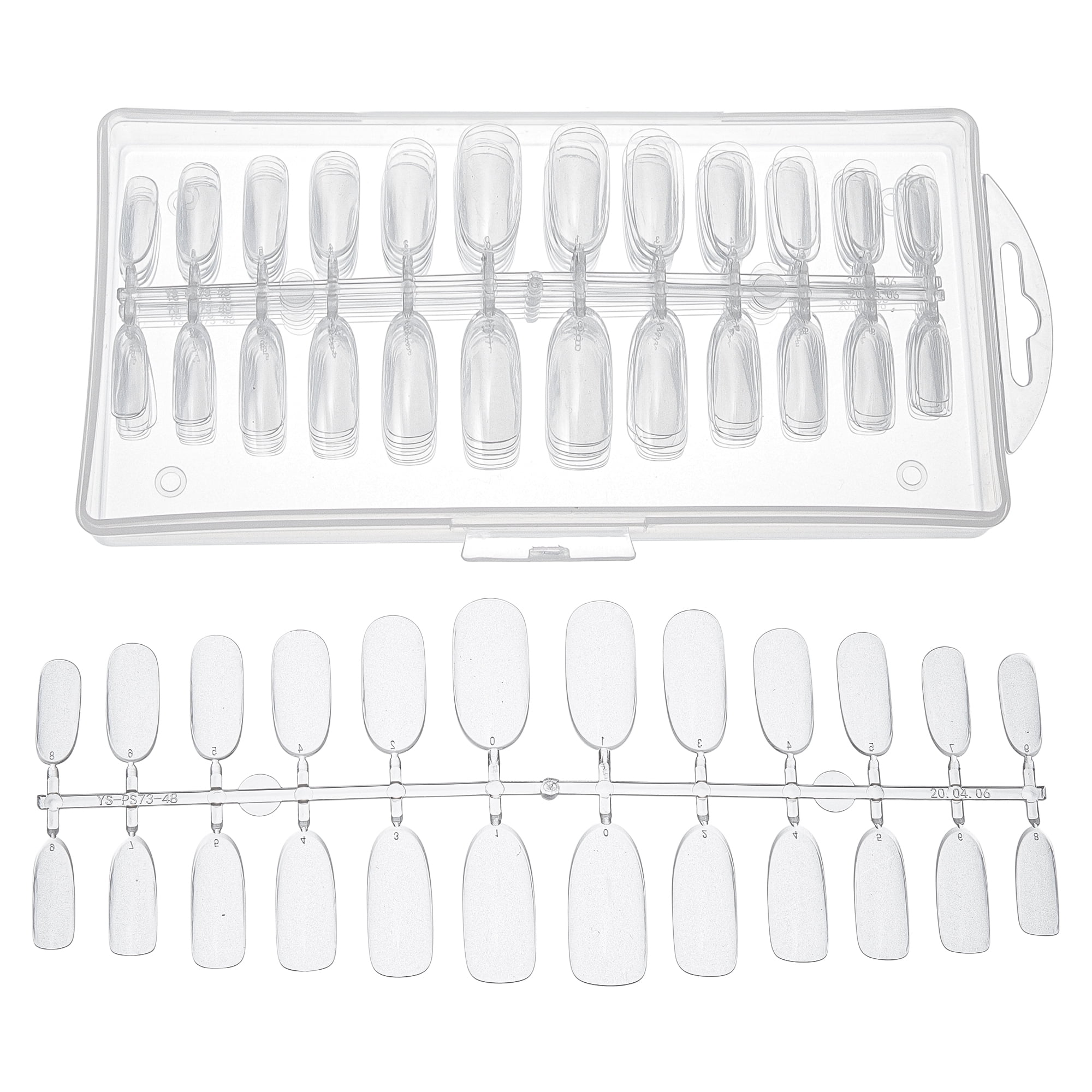 Unique Bargains 240 Pcs No Trace Fake Nails Clear Acrylic Long Oval ...