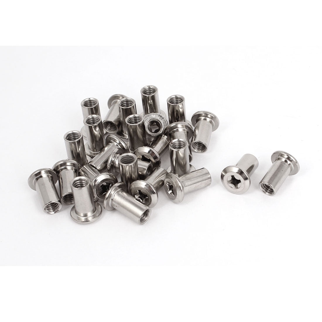 Unique Bargains 25 Pcs M6x17mm Rivet Head Socket Dowel Nuts Furniture ...