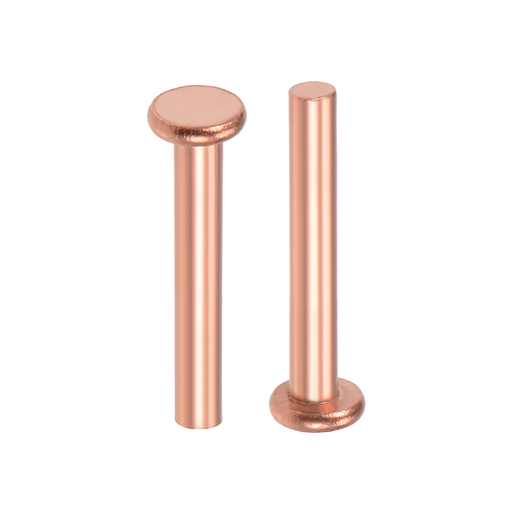 Unique Bargains 25Pcs 1/8" x 25/32" Flat Head Copper Solid Rivets ...