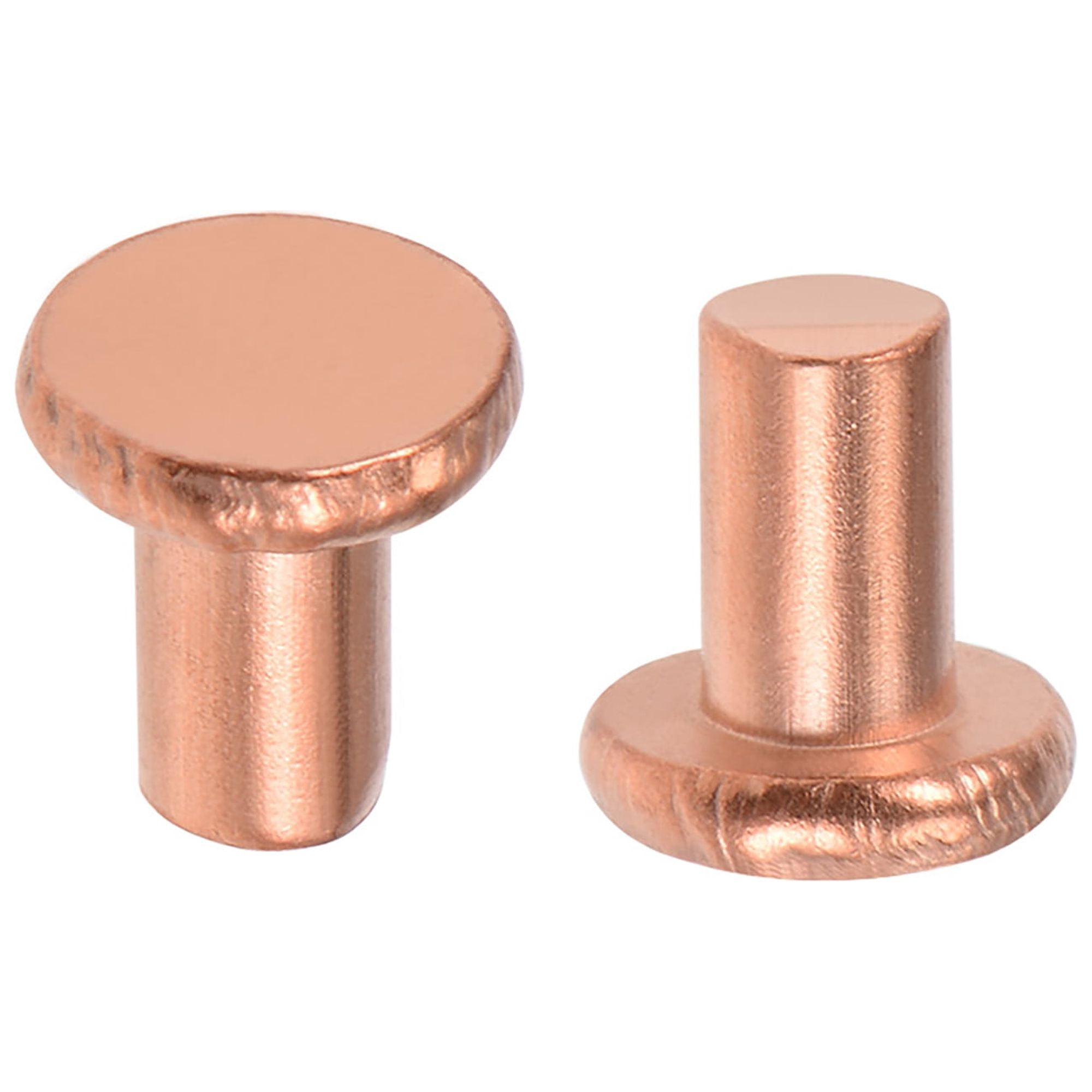 Unique Bargains 25Pcs 13/64" x 5/16" Flat Head Copper Solid Rivets ...