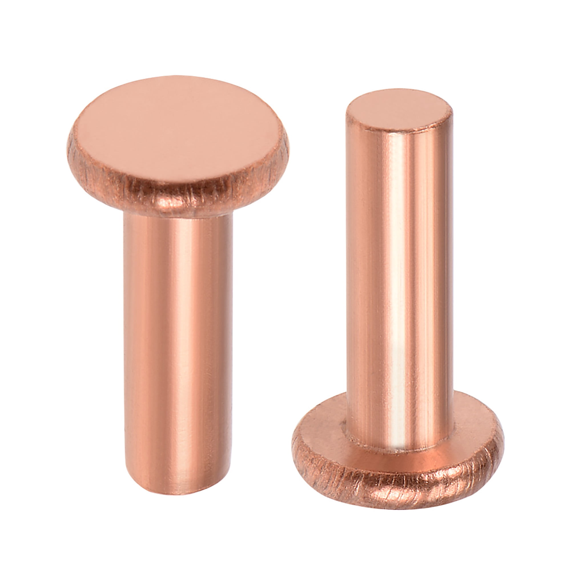 Unique Bargains 25Pcs 13/64" x 5/8" Flat Head Copper Solid Rivets ...