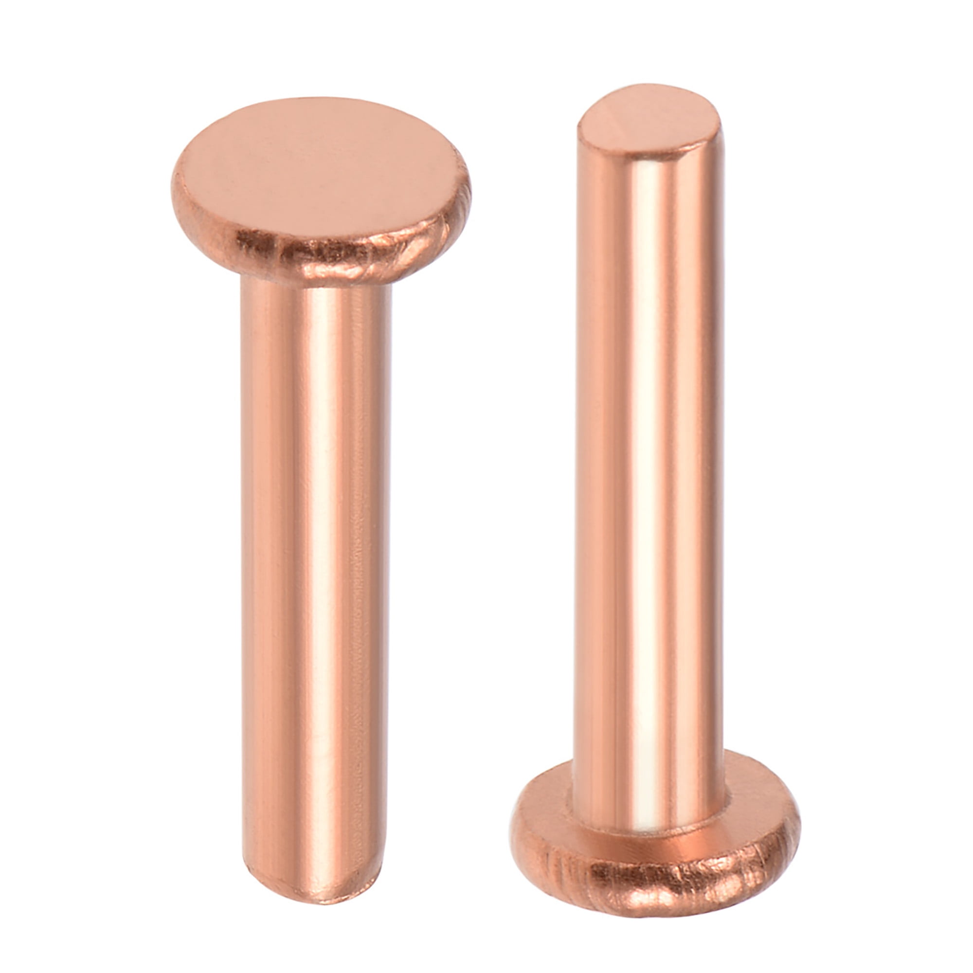 Unique Bargains 25Pcs 5/32" x 25/32" Flat Head Copper Solid Rivets ...