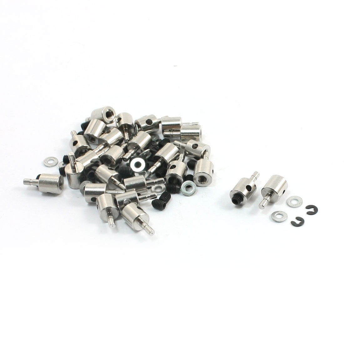 Unique Bargains 25Pcs Silver Tone Metal Linkage Stoppers 11 x 3 x 2mm ...