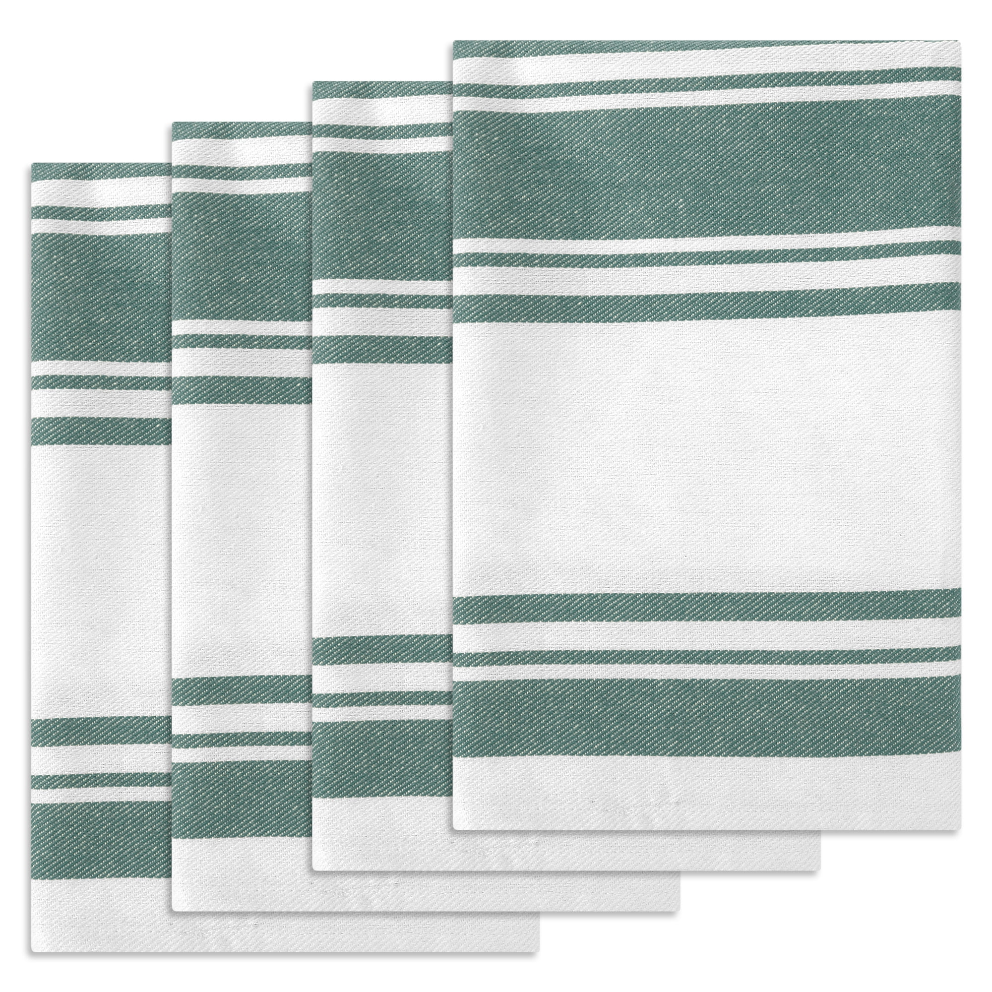 Unique Bargains 28x20 Soft Stripe Cotton Kitchen Tea Dish Towels Green ...