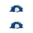 Unique Bargains 2Pcs Artificial Rose Flower Centerpiece Blue 4.7 in ...
