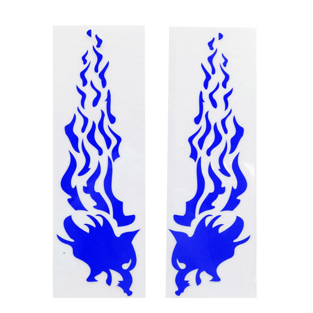 Unique Bargains 2Pcs Blue Flame Pattern Reflective Sticker Decorative ...