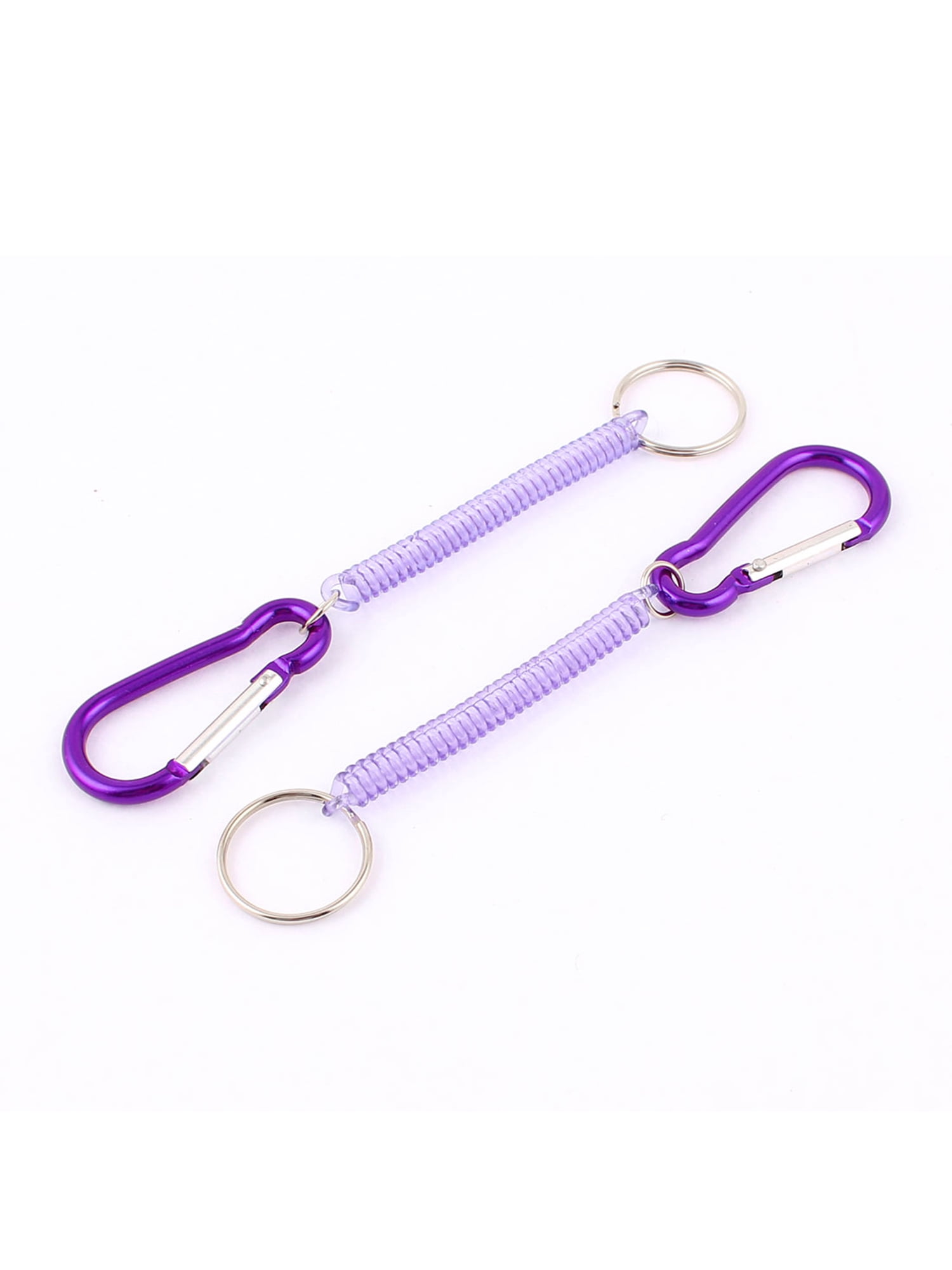 Unique Bargains 2Pcs Carabiner Hook Stretchy Coil Keychain Keyring Key ...