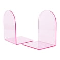 Unique Bargains 2Pcs Clear Acrylic Modern Non-Skid Bookends Elegant ...