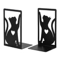 Unique Bargains 2Pcs Decorative Cartoon Metal Bookends Black 4.2*3.5*7 ...