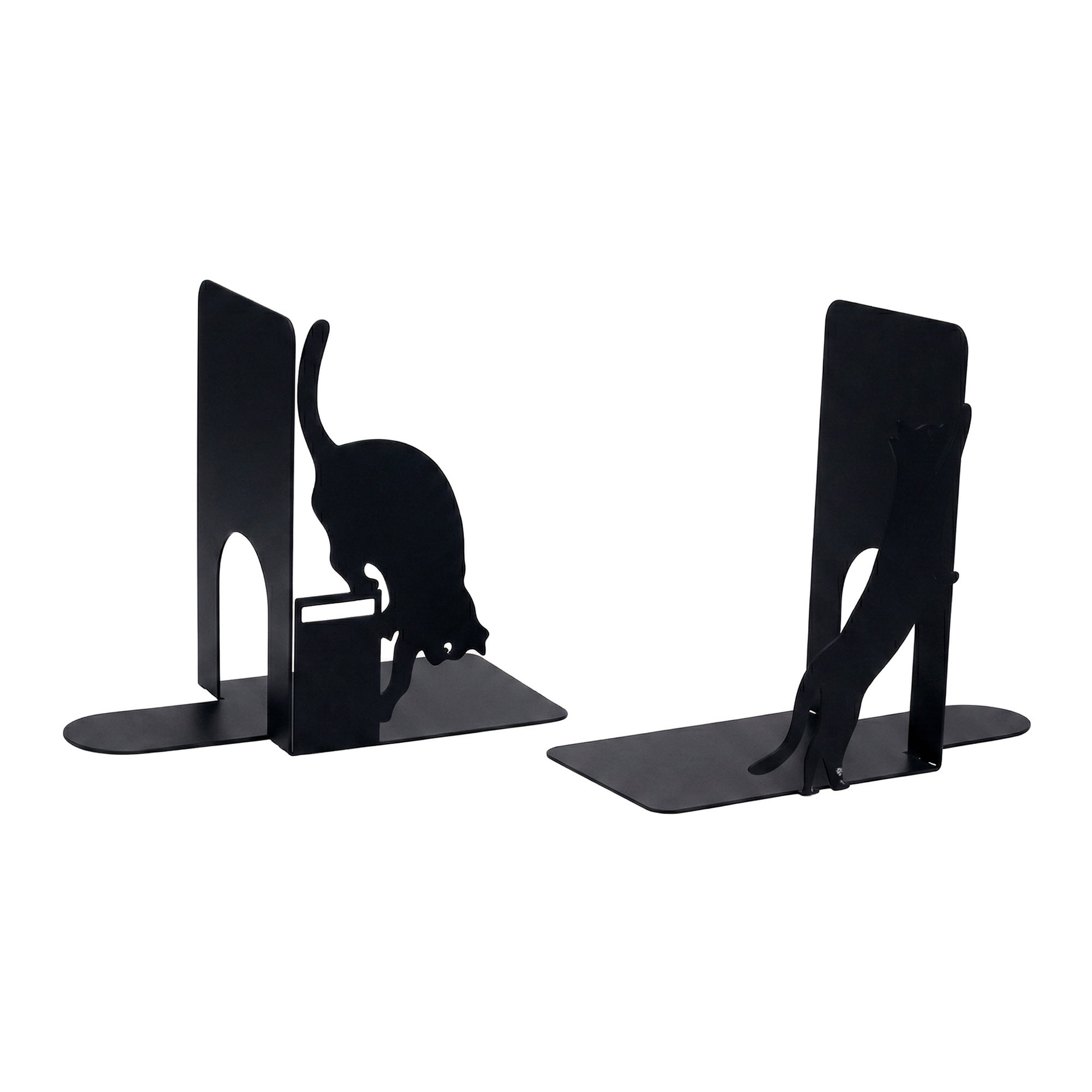 Unique Bargains 2Pcs Decorative Cartoon Metal Bookends Black 4.3*3.1*5 ...