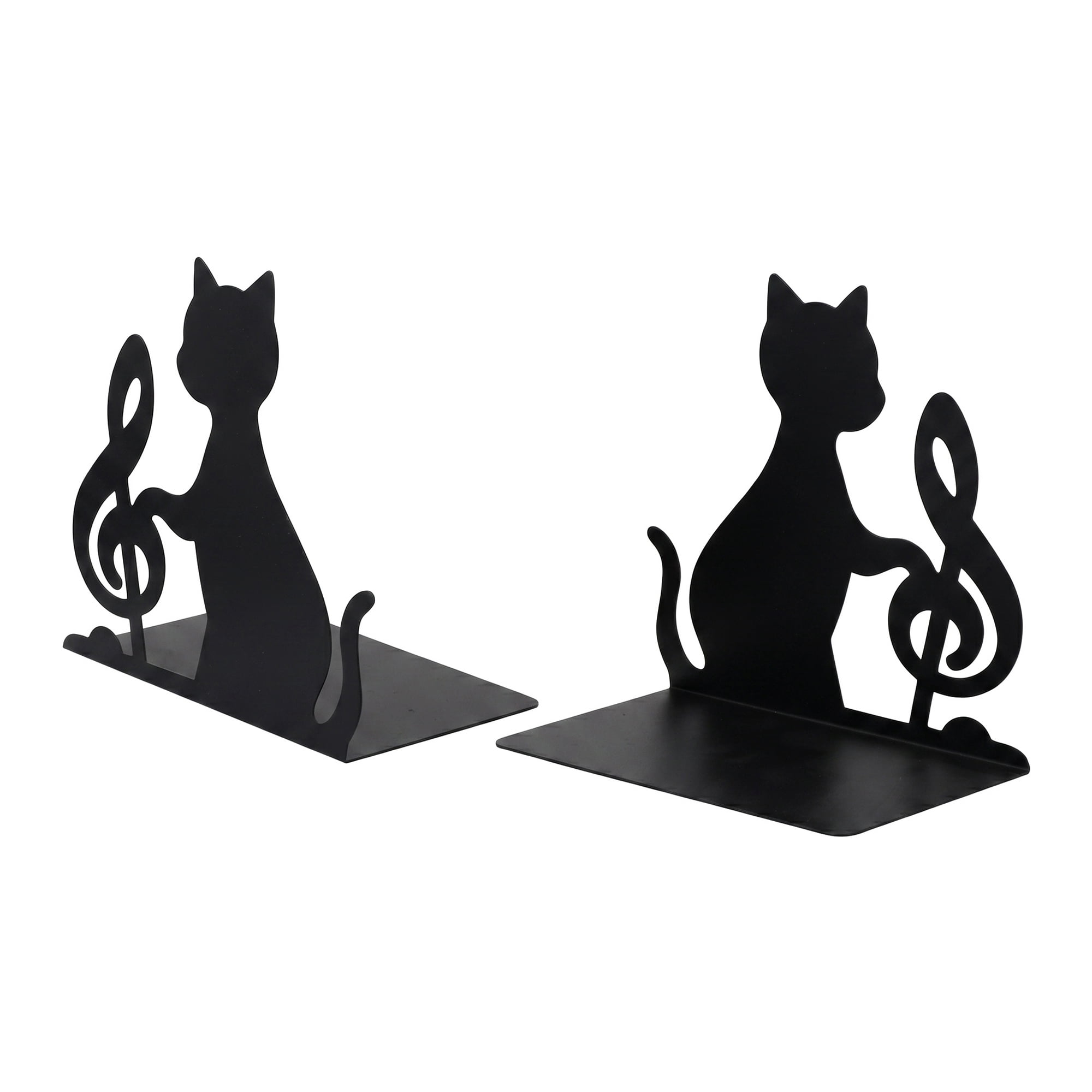 Unique Bargains 2Pcs Decorative Cartoon Metal Bookends Black 6.3*3.9*6 ...