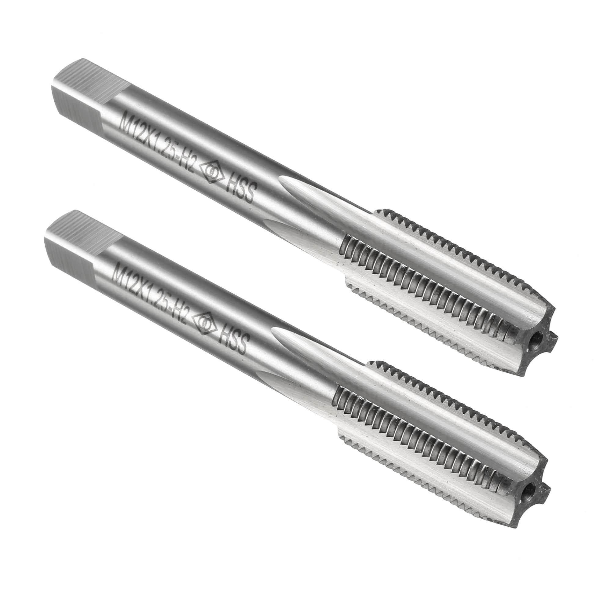 Unique Bargains 2Pcs Metric Taps M12 x 1.25mm Pitch Thread Plug Tap HSS ...