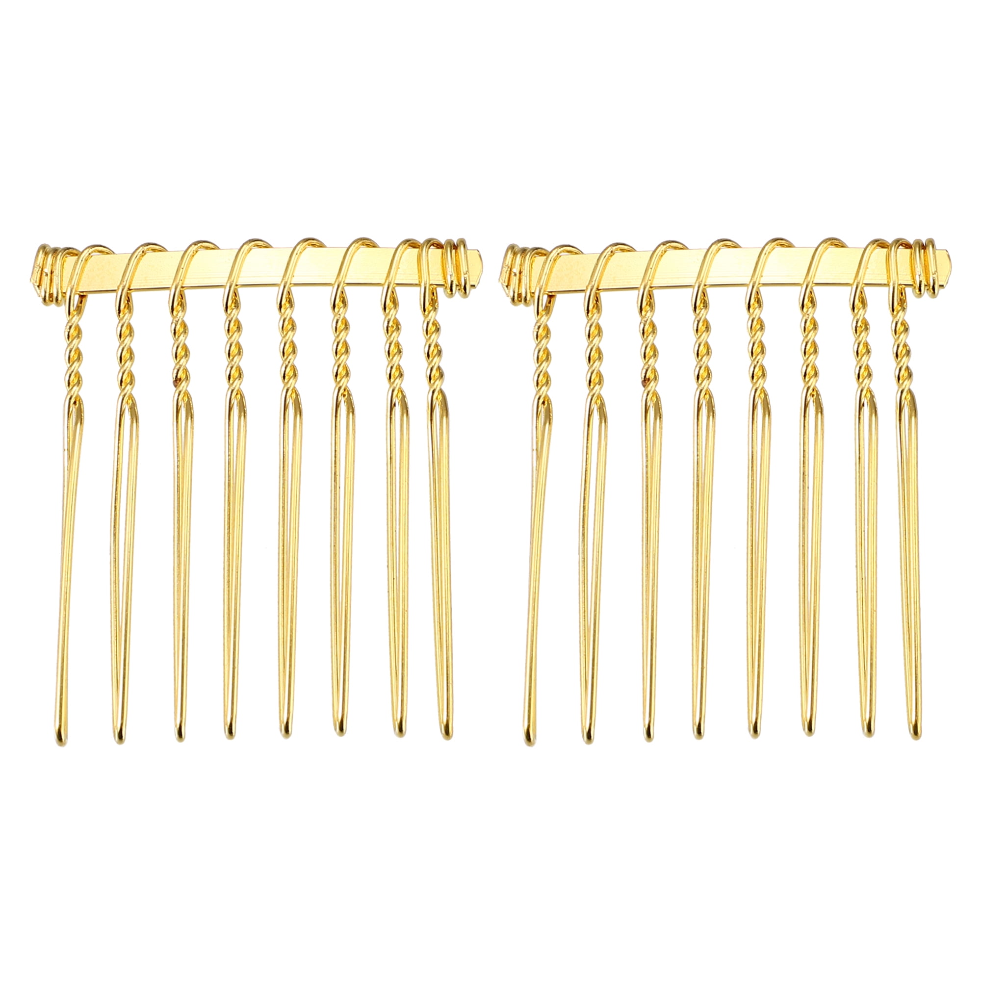 Unique Bargains 2 Pcs No Slip Hair Side Combs Accessories Metal 1.3 ...