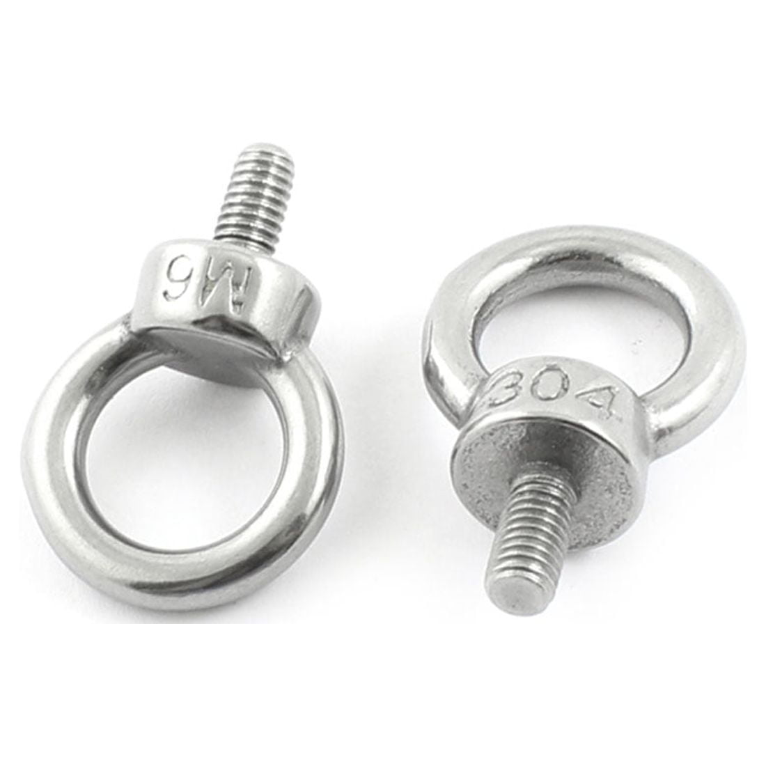 Unique Bargains 2Pcs Silver Tone Stainless Steel Wire Rope Eye Bolt M6 ...