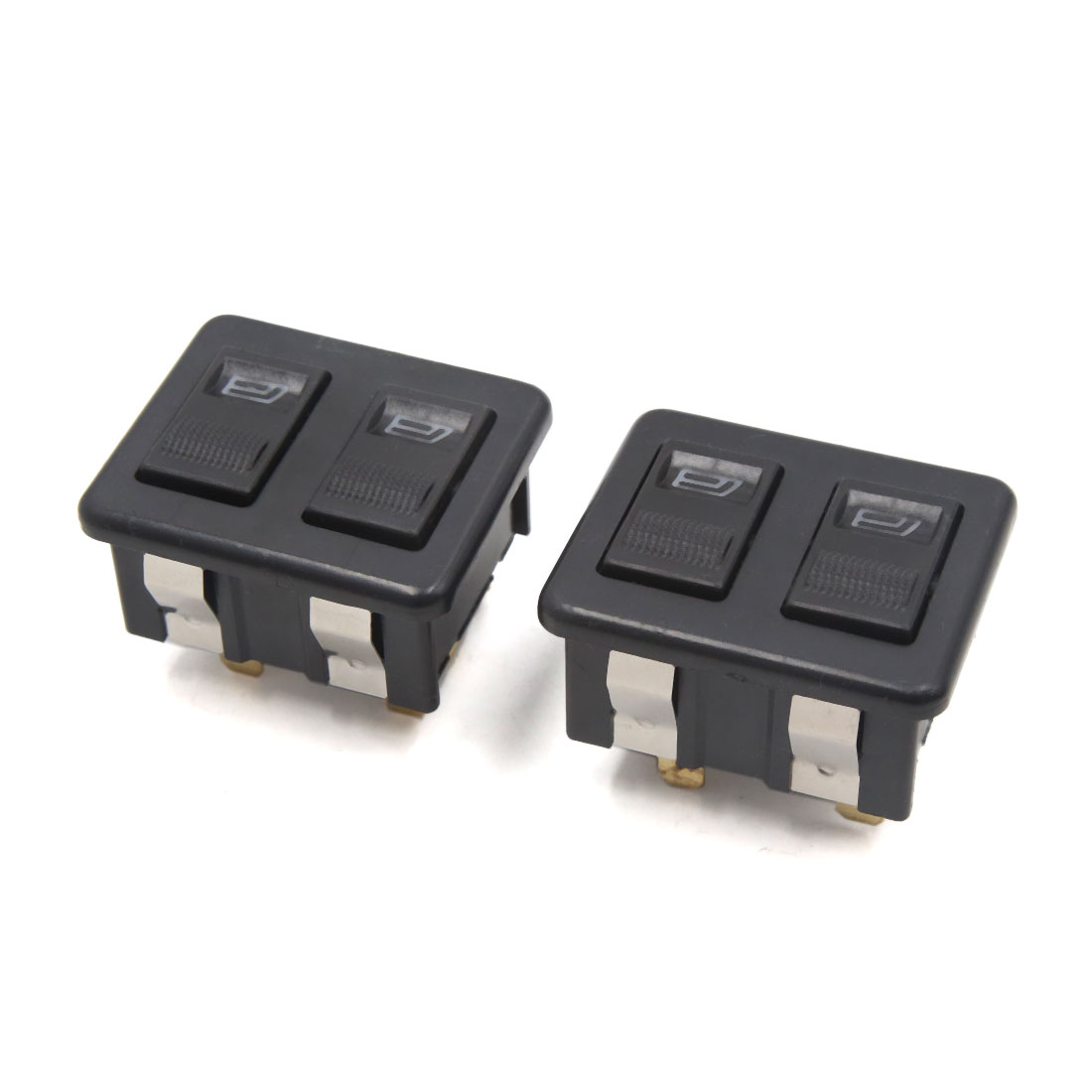 Unique Bargains 2Pcs Universal Black 10 Terminals Double Rows DPST ...