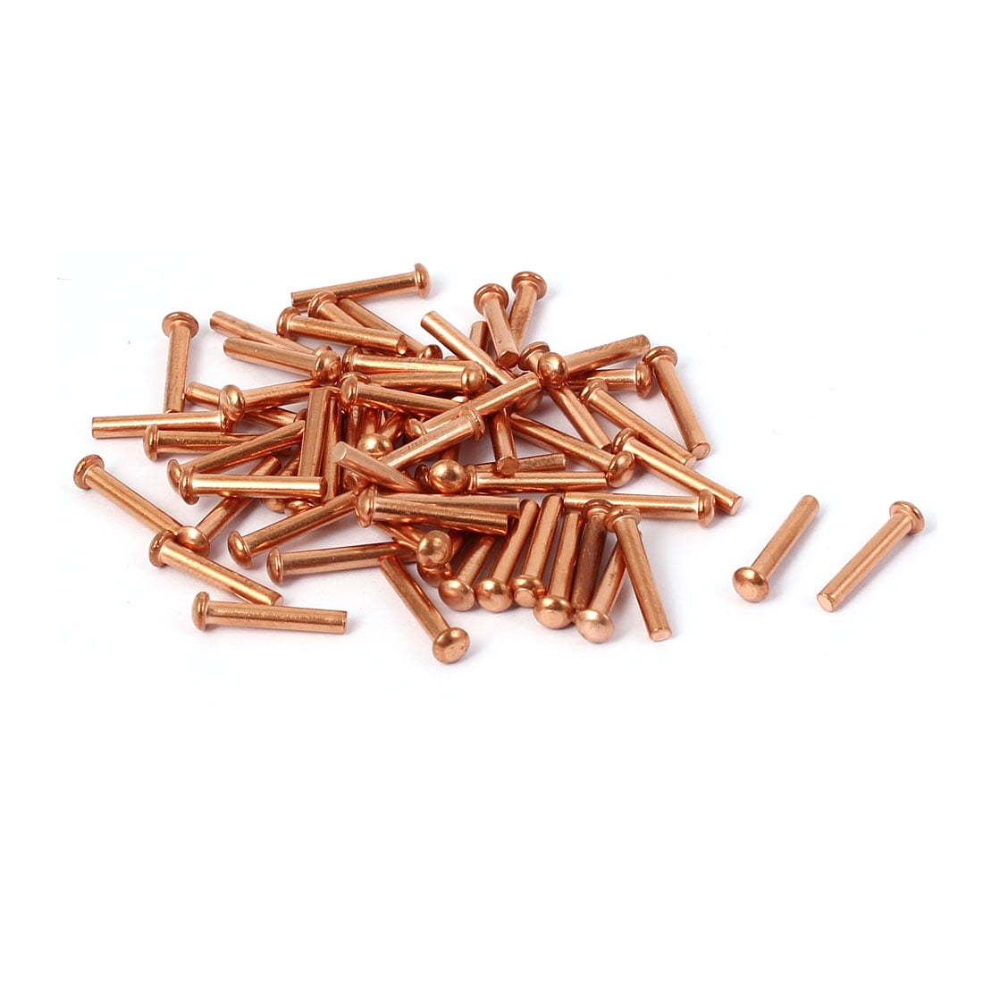 Unique Bargains 2mm x 12mm Round Head Copper Solid Rivets Fasteners ...