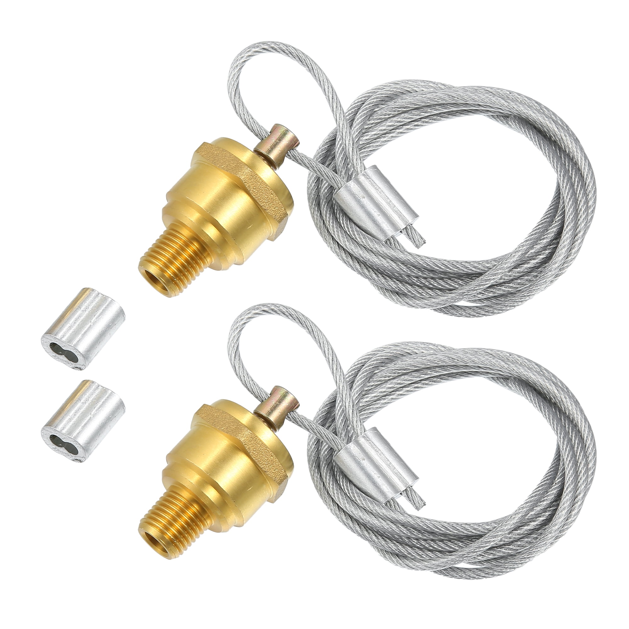 Unique Bargains 2pcs 1/4" NPT Air Tank Drain Valve with 60" Cable Air ...