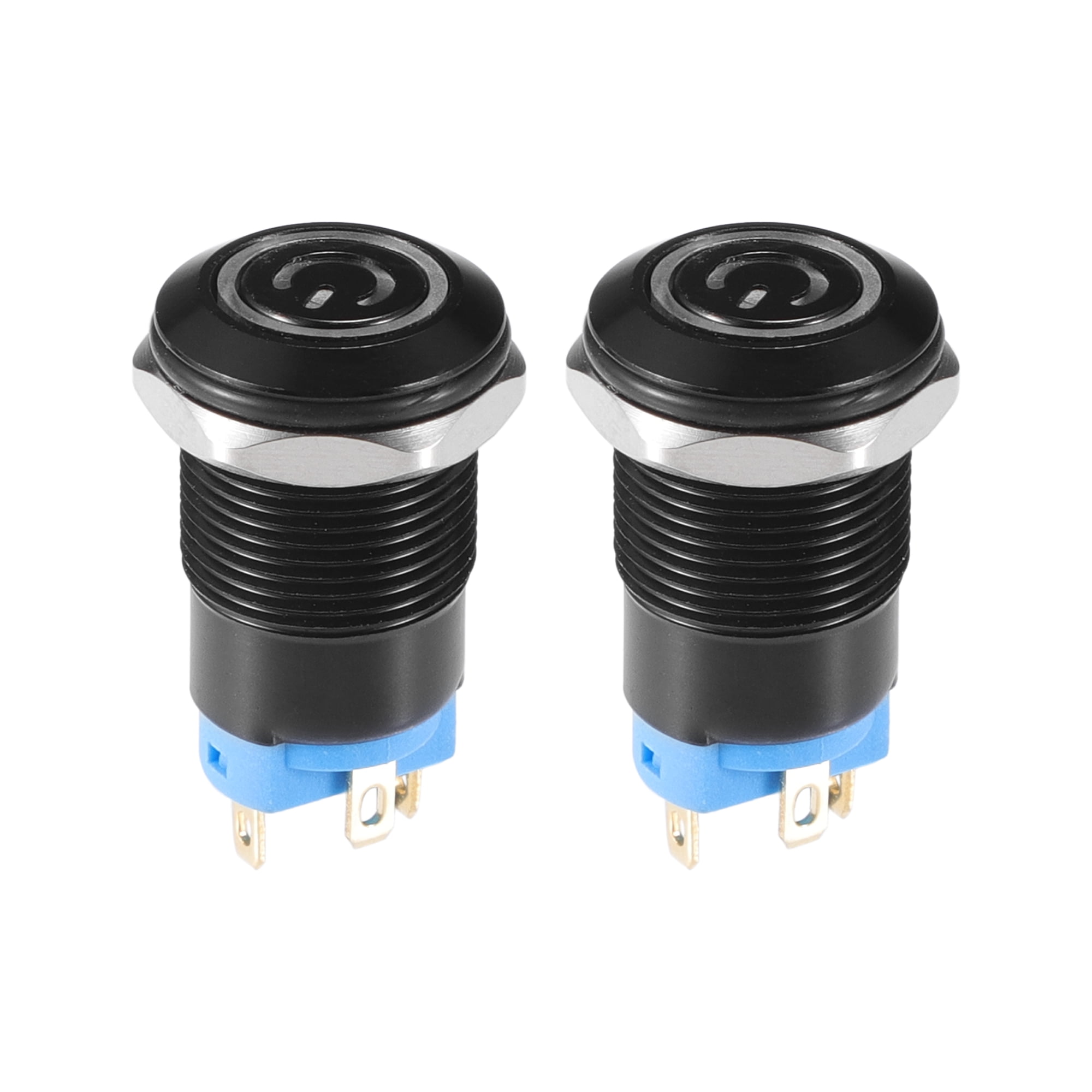 Unique Bargains 2pcs 12mm Car Interior Momentary Push Button Switch ...