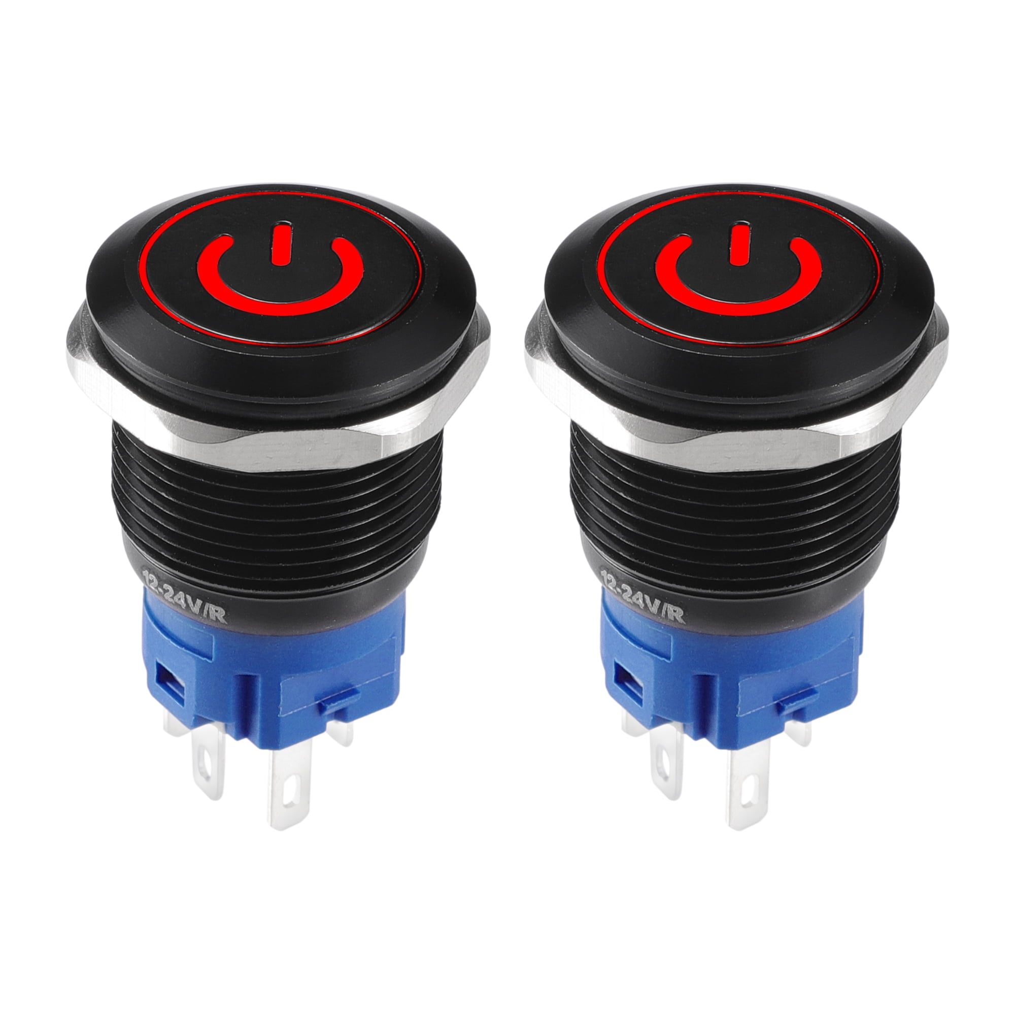 Unique Bargains 2pcs 19mm Car Interior Pressure Switch Self-Locking ...