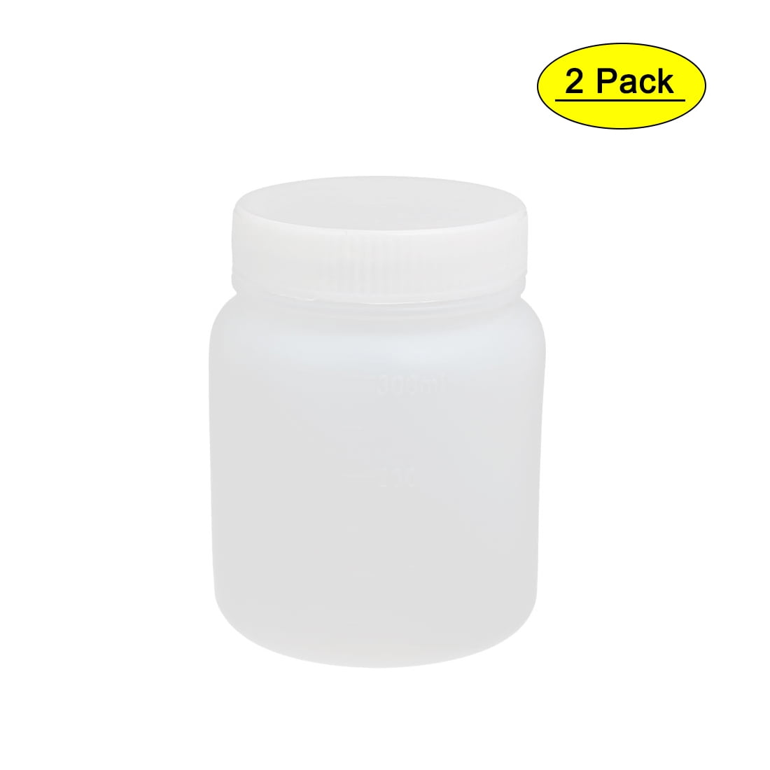Unique Bargains 2pcs 300ml PE Plastic Wide Mouth Sealed Liquid Storage ...