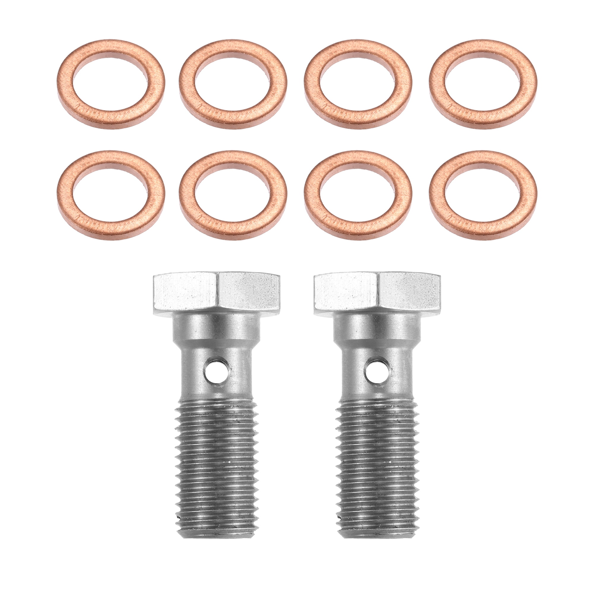 Unique Bargains 2pcs AN3 3/8-24 Thread Turbo Brake Line Banjo Bolt with ...