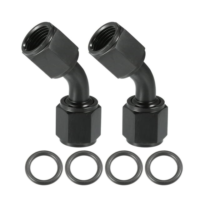 Unique Bargains 2pcs AN6 Female Fuel Line Adapter Fitting Top 45 Degree ...