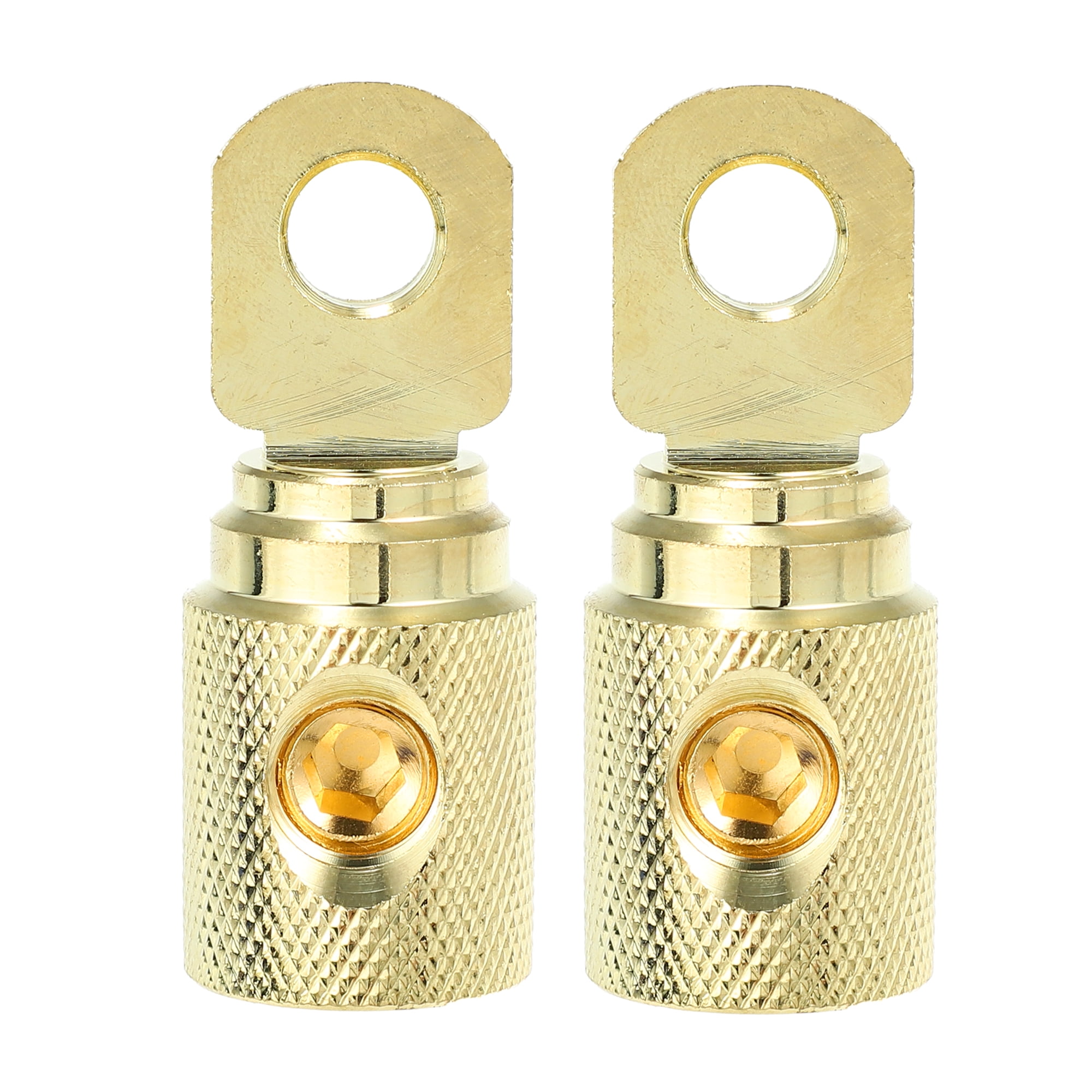 Unique Bargains 2pcs Amp Input Reducer Copper 0 Gauge Stereo Audio Awg Pin Power Ground Wire