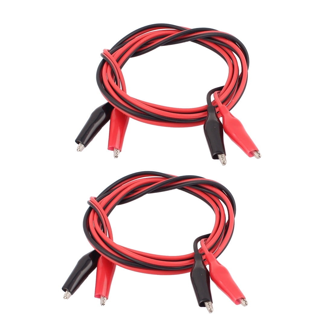Unique Bargains 2pcs Black Red Double End Test Leads Alligator Clip ...