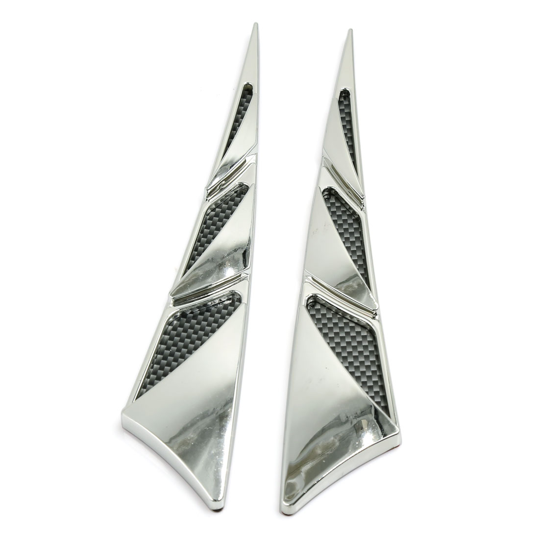 Unique Bargains 2pcs Carbon Fiber Pattern Triangle Shape Car Air Flow ...