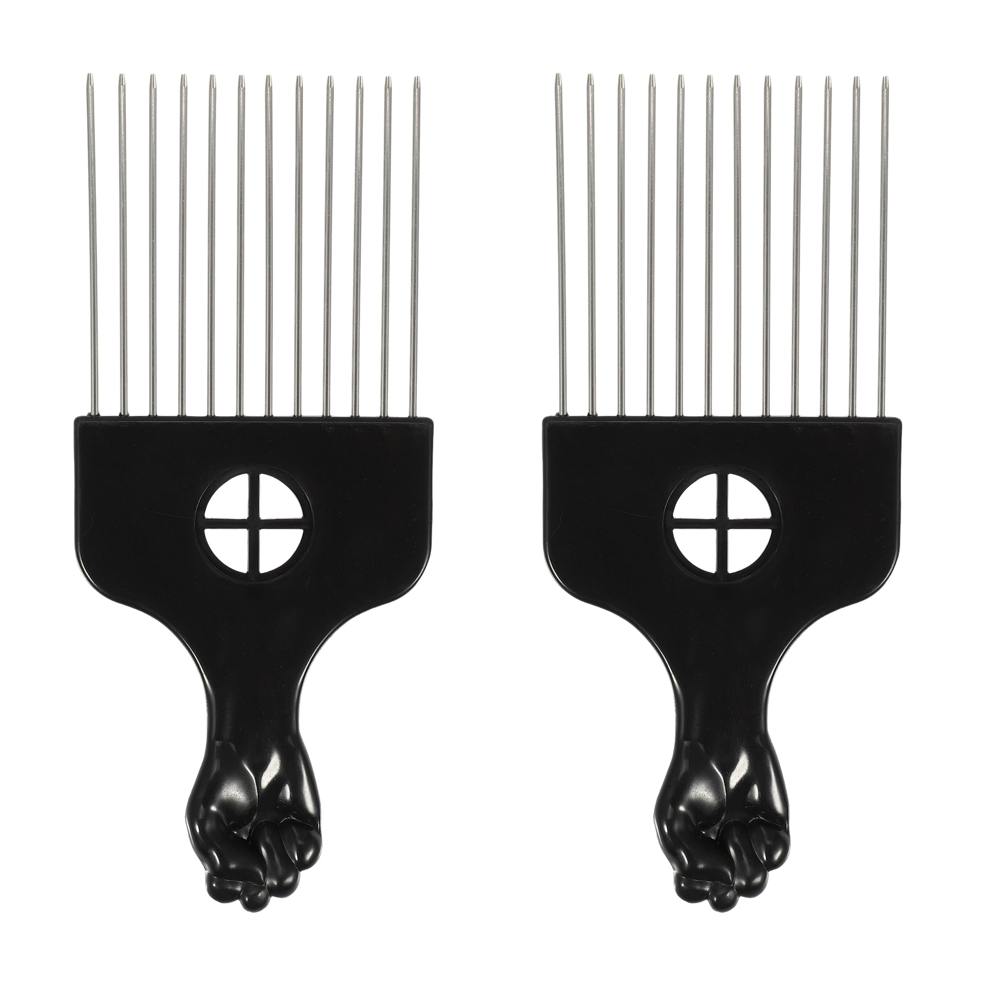 Unique Bargains 2pcs Metal Hair Pick Metal African Hair Picks Afro Hair ...