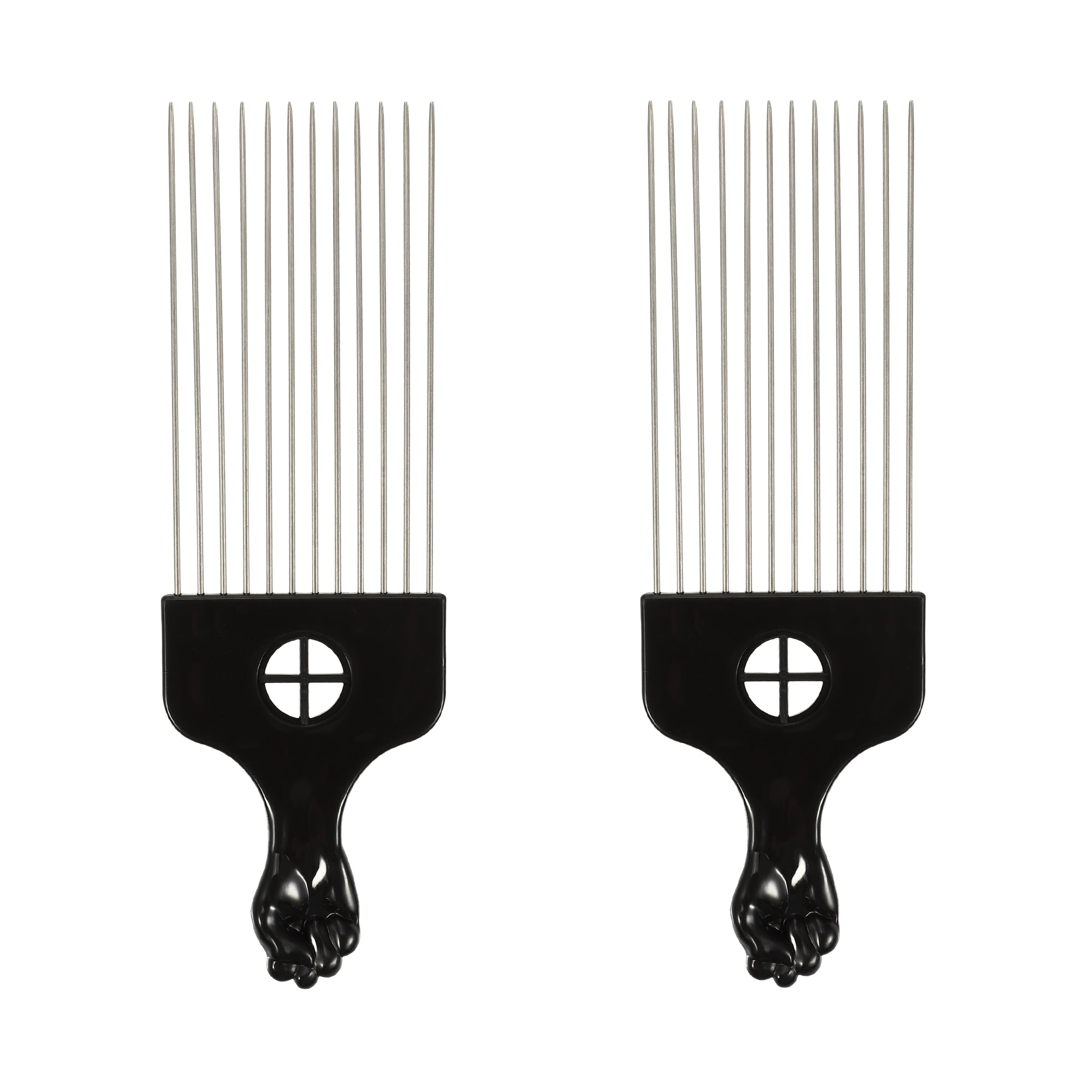 Unique Bargains 2pcs Metal Hair Pick Metal African Hair Picks Afro Hair ...