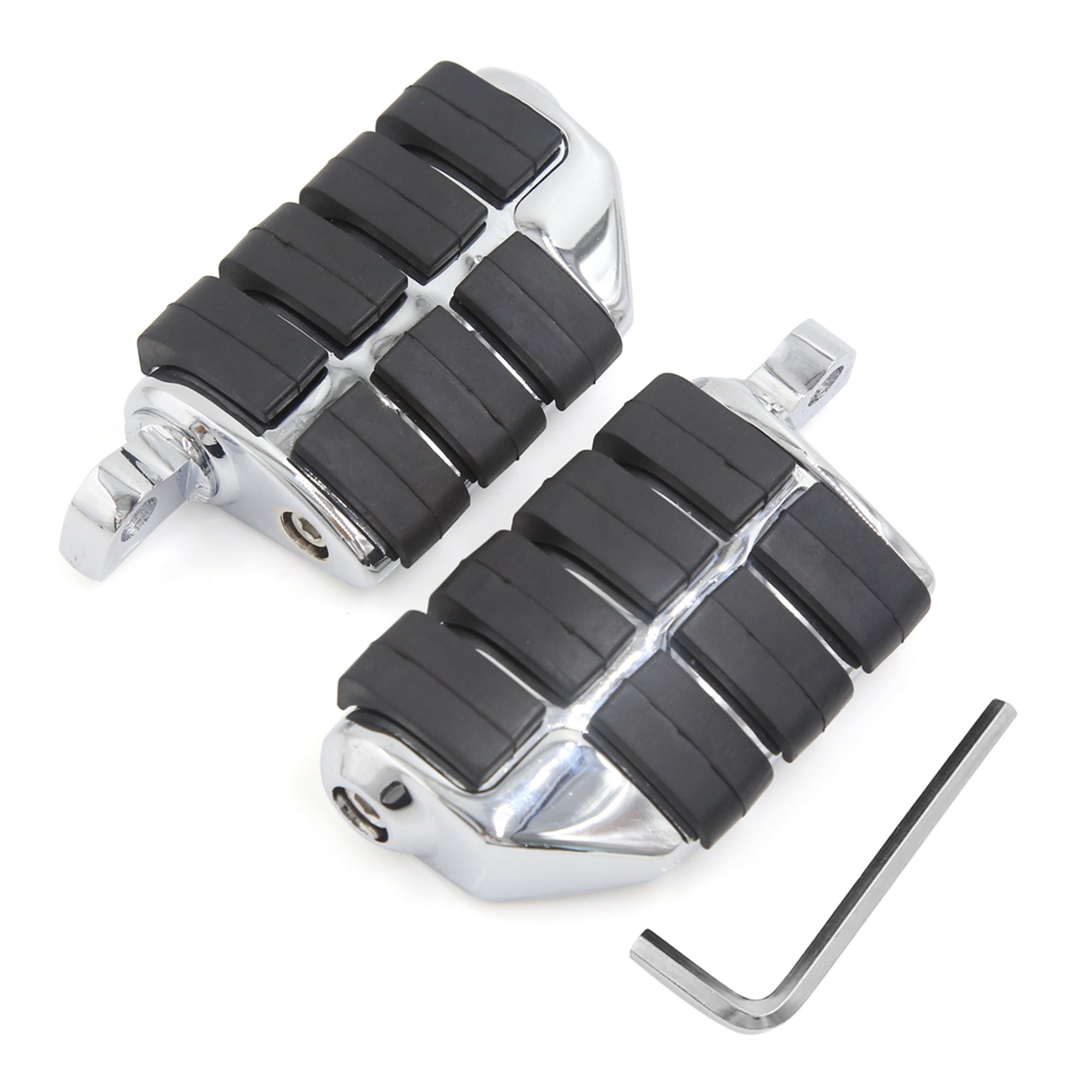 Unique Bargains 2pcs Motorcycle Footpegs Foot Rest Chrome Male Mount ...