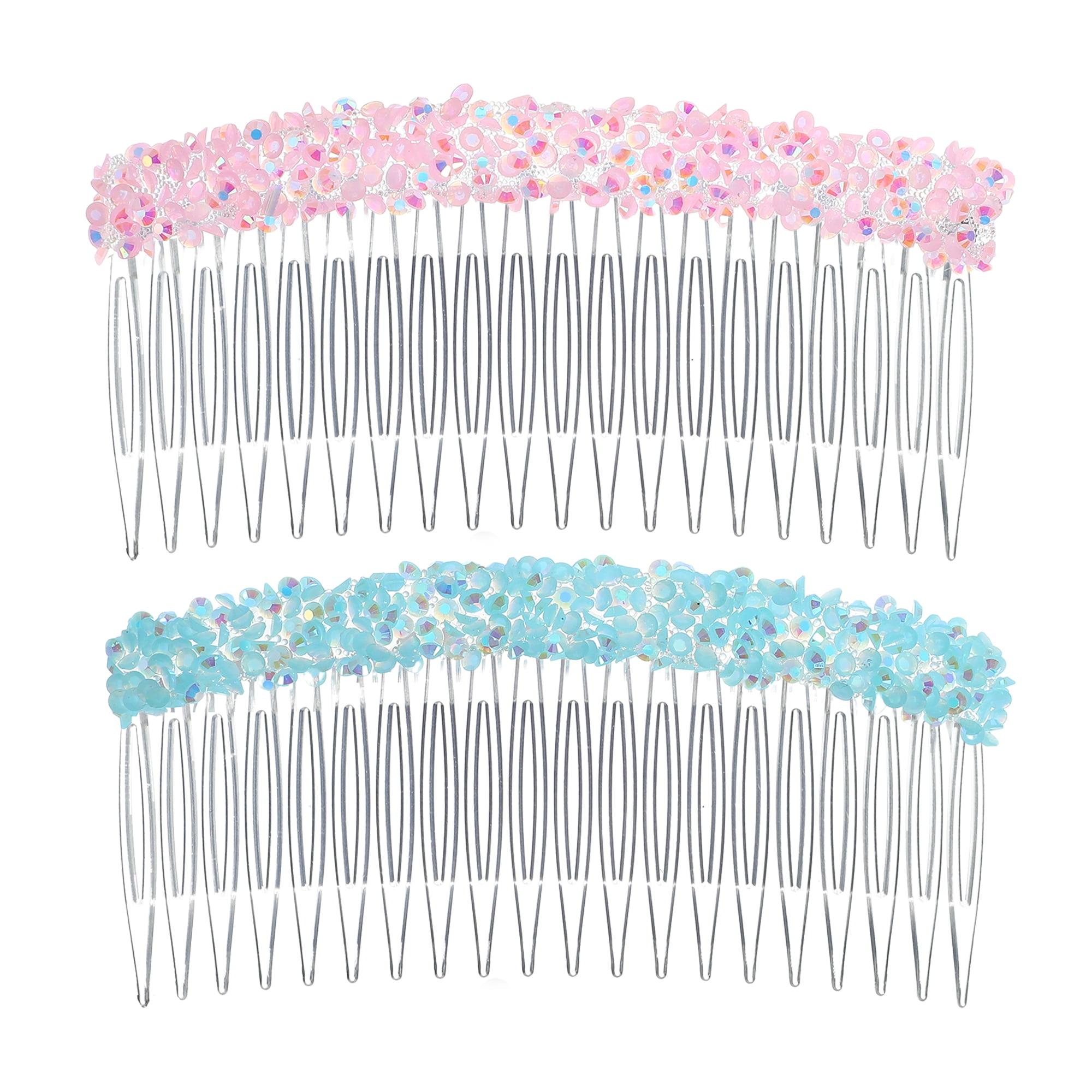 Unique Bargains 2pcs Rhinestone Side Hair Comb 20 Wide Teeth Side Combs ...