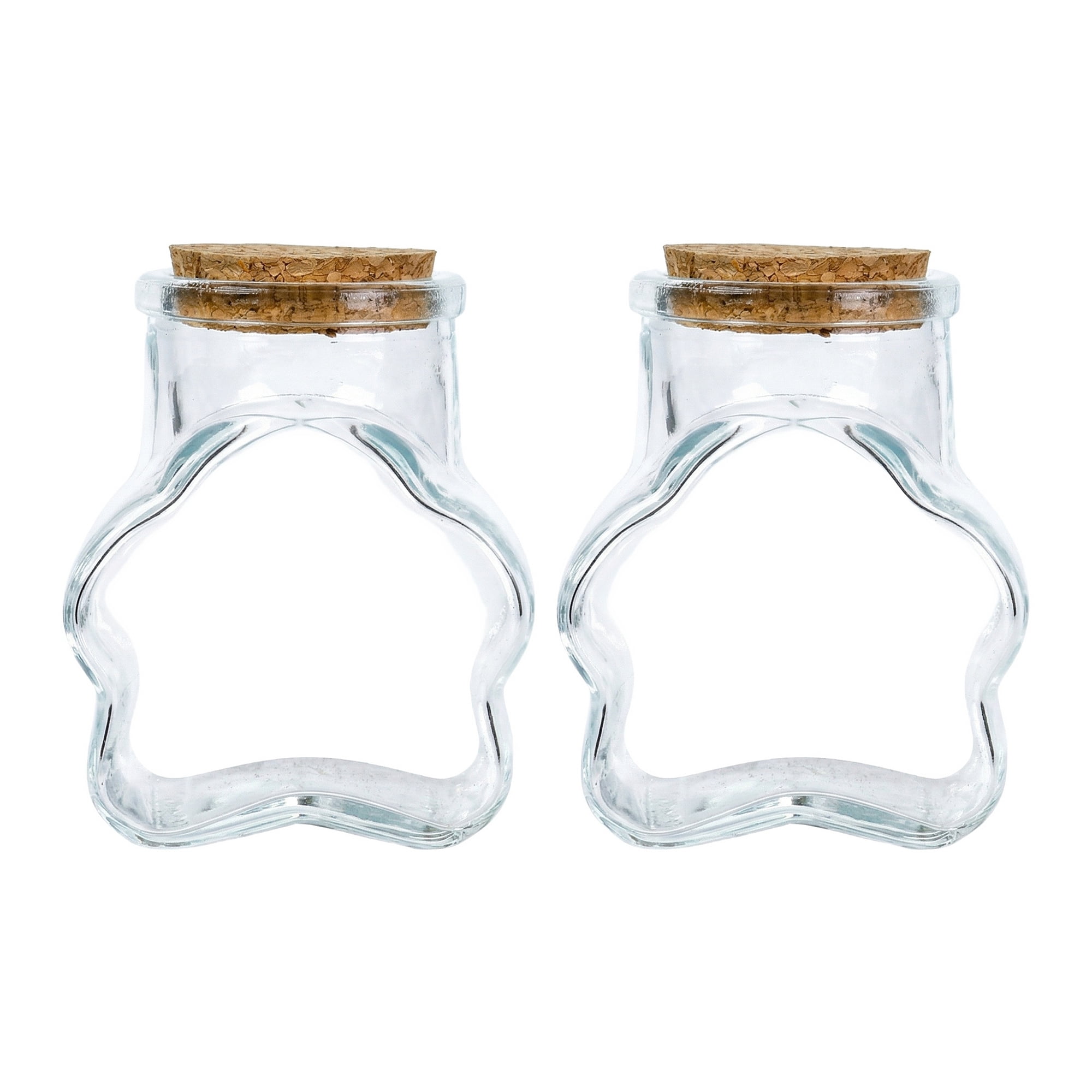 Unique Bargains 2pcs Vintage Glass Jars Storage Bottles Star Shaped 2.4 ...