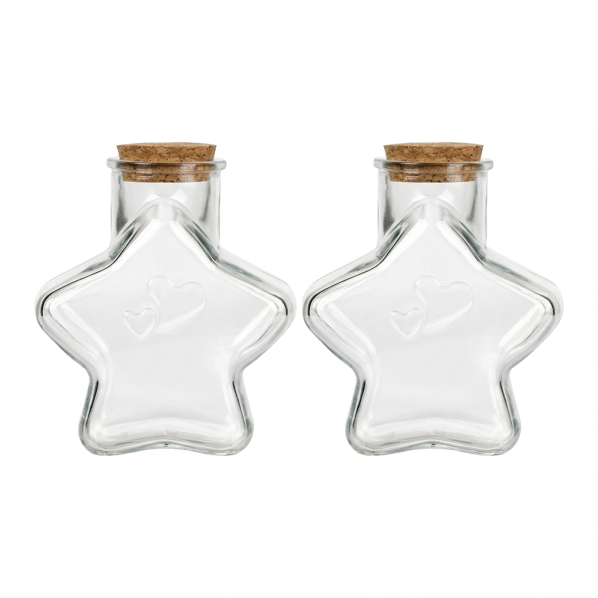 Unique Bargains 2pcs Vintage Glass Jars Storage Bottles Star Shaped 4.6 ...