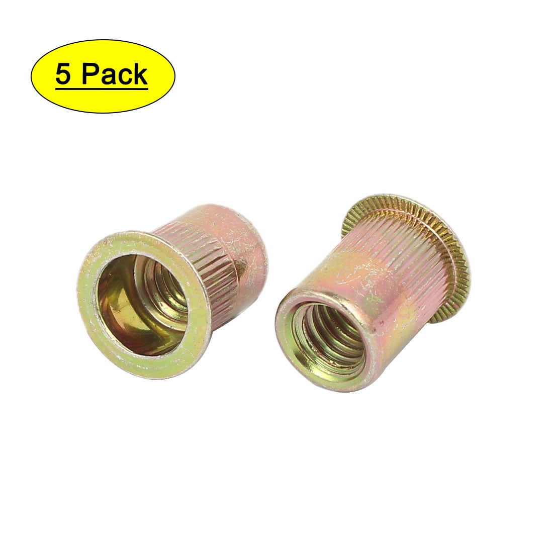 Unique Bargains 3/8"-16 Straight Knurled Rivet Nut Insert Bronze Tone ...