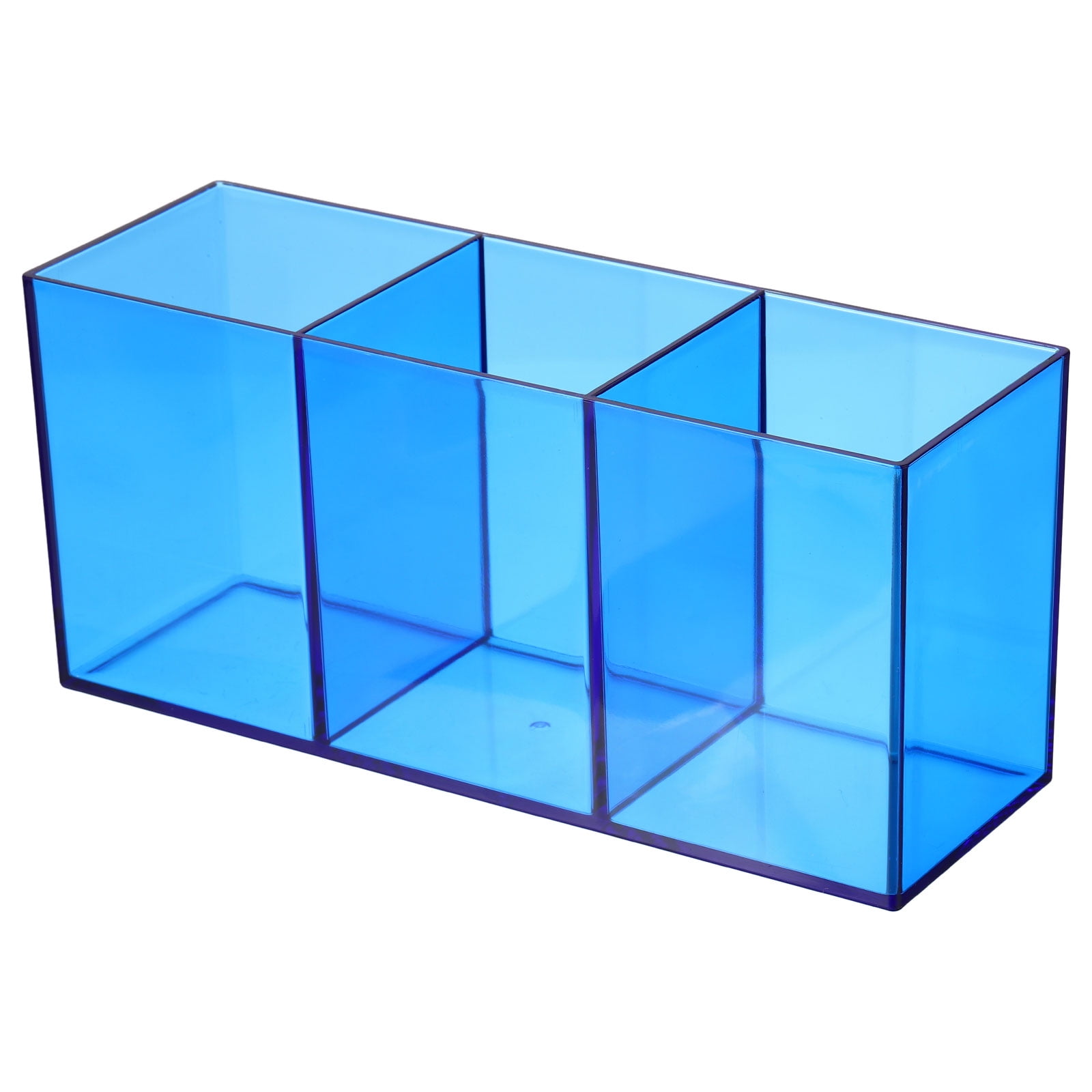 Unique Bargains 3 Compartments Clear Acrylic Pen Holder Pencil Holder ...