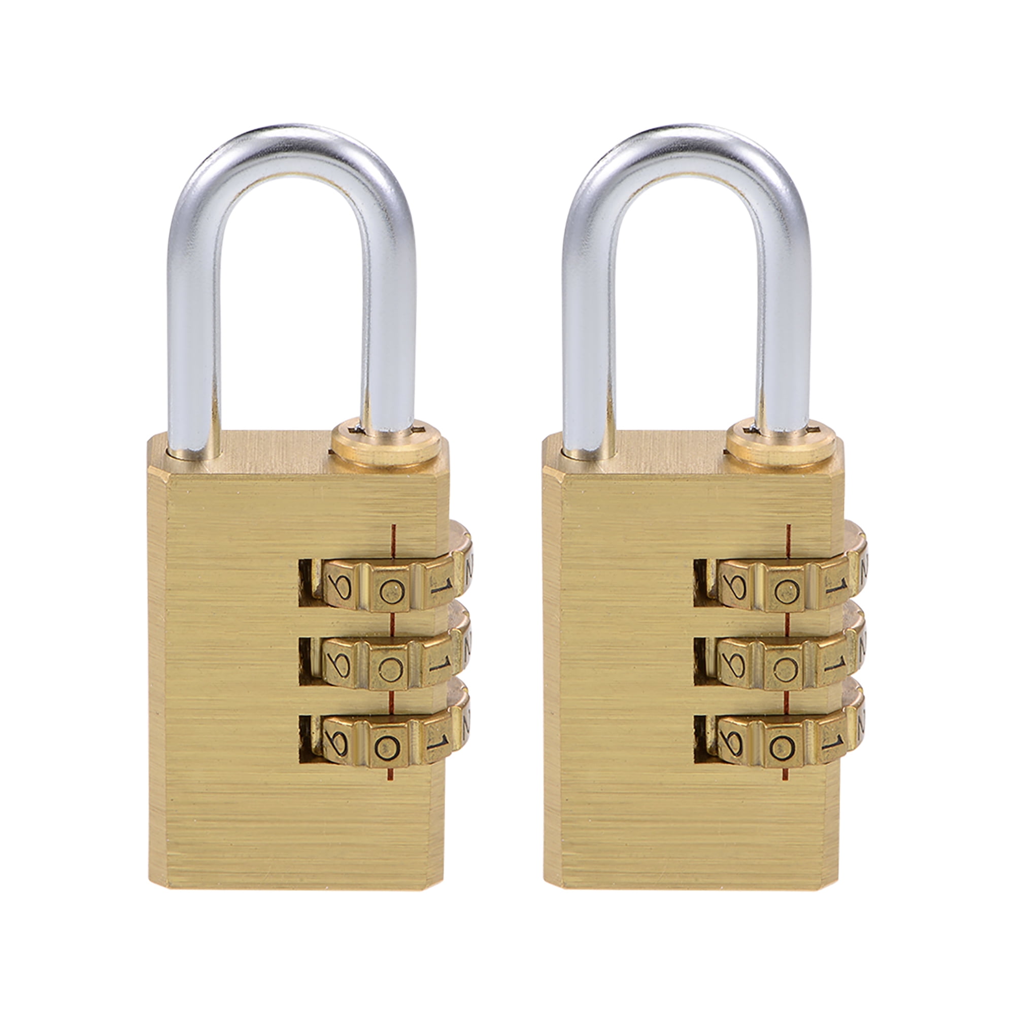 Unique Bargains 3-Digit Combination Padlock Brass Locks 5mm Shackle ...