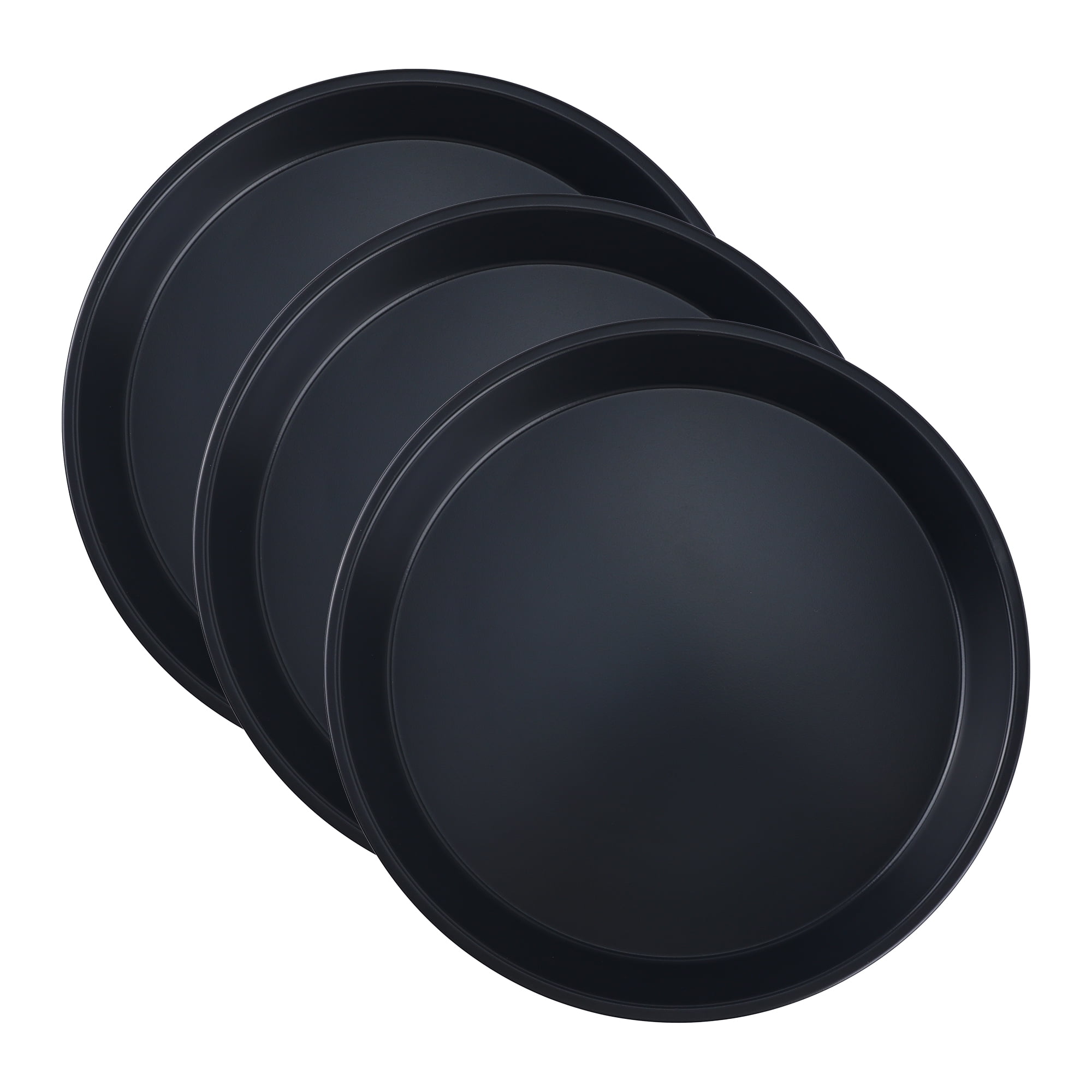 Unique Bargains 3 Pcs Baking Sheet Round Cake Pans Black 11.0*11.0*1 ...