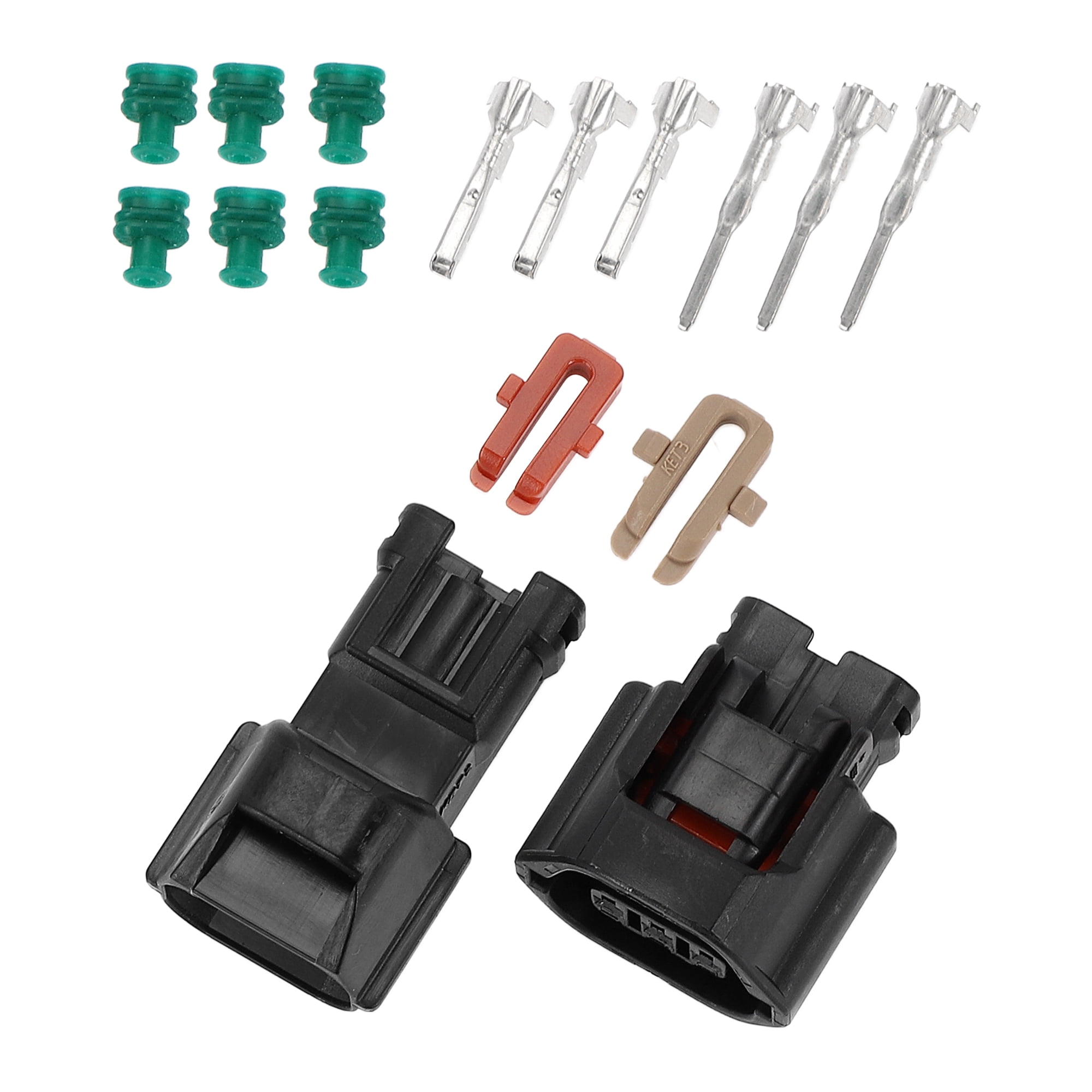 Unique Bargains 3 Pin Cam Speed Sensor Connector Plug Male Female Wire ...